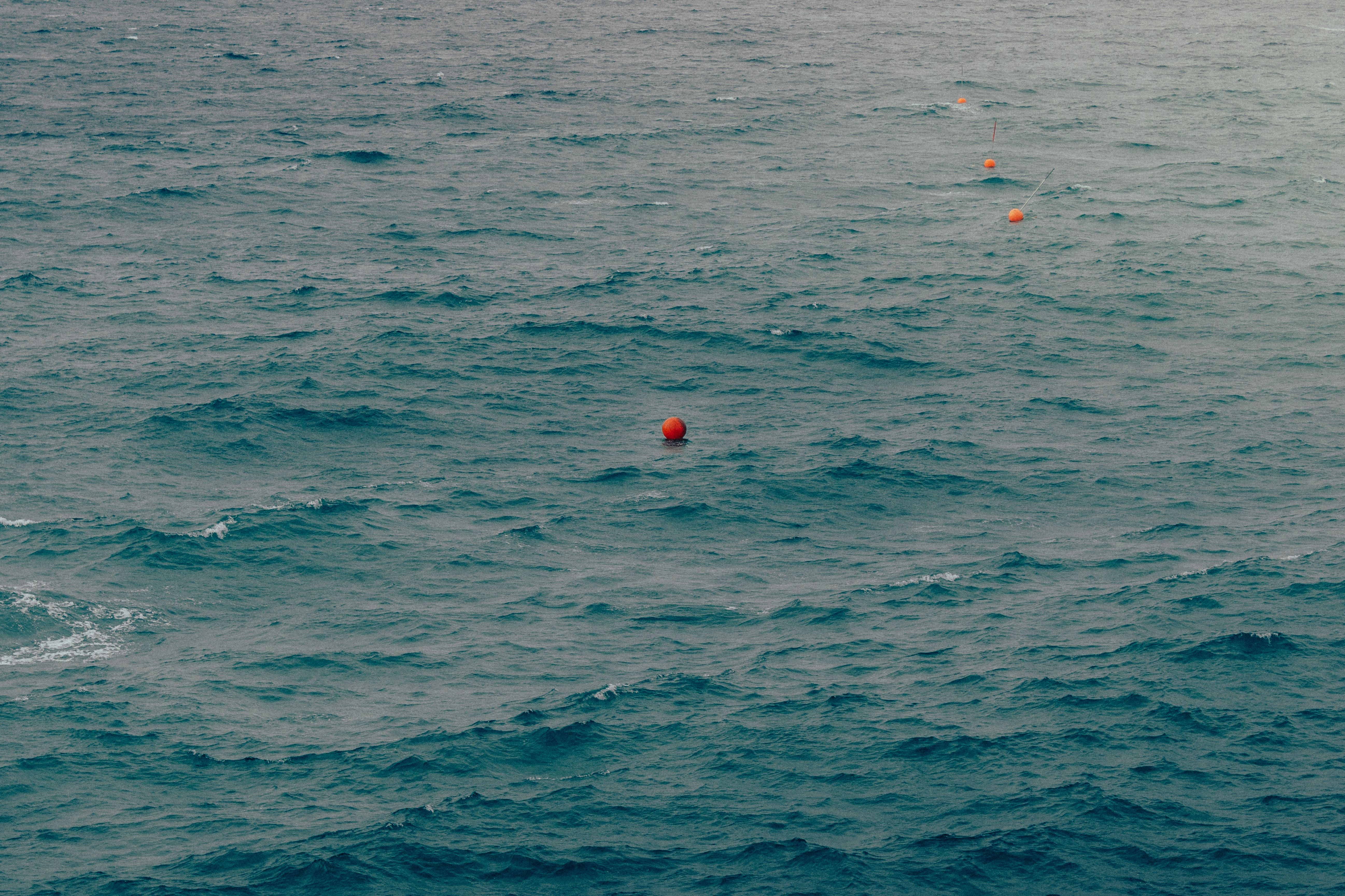 Ocean Waves with Floating Red Buoys in Zumaia · Free Stock Photo