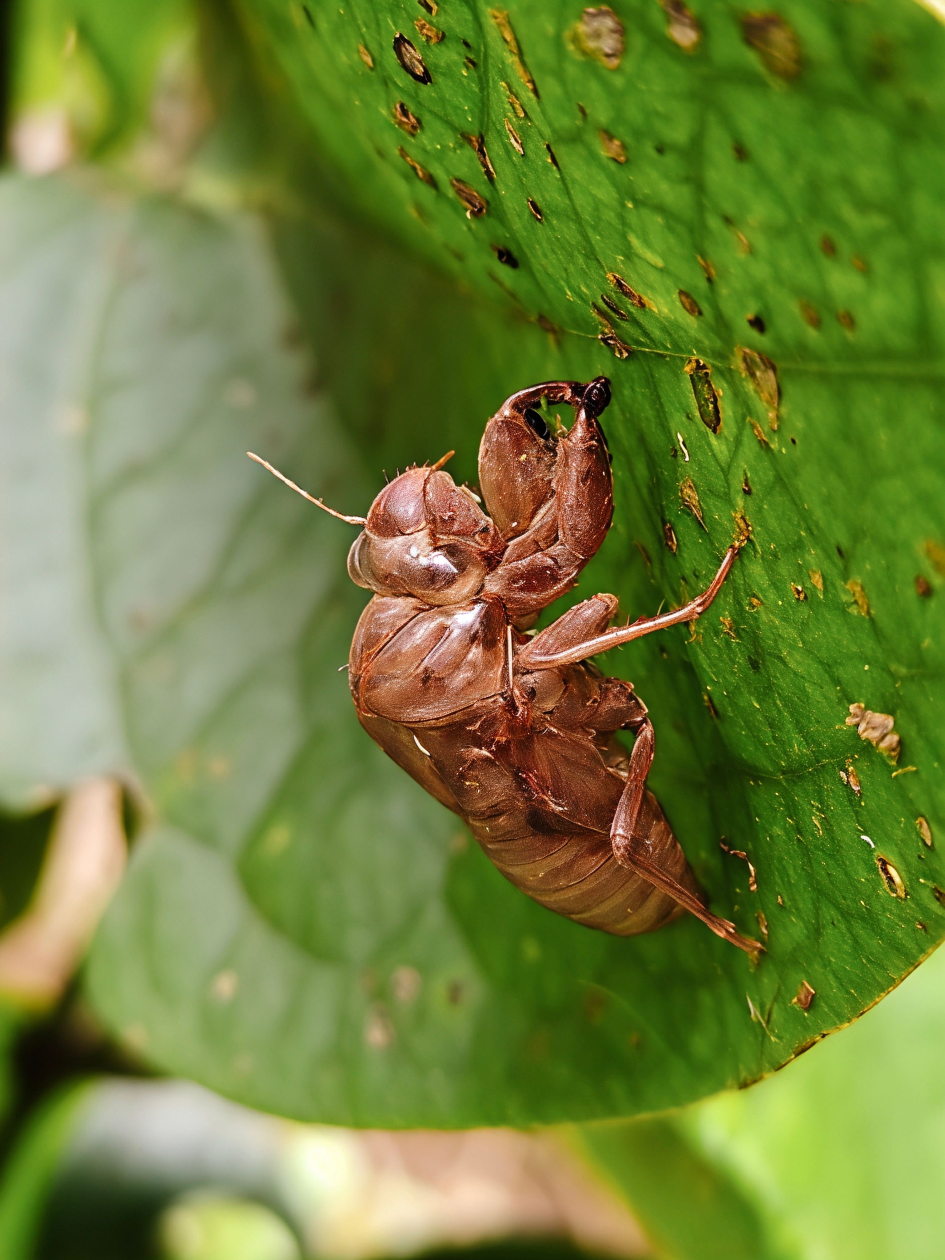 Cicada Exoskeleton on Leaf in Kerala, India · Free Stock Photo