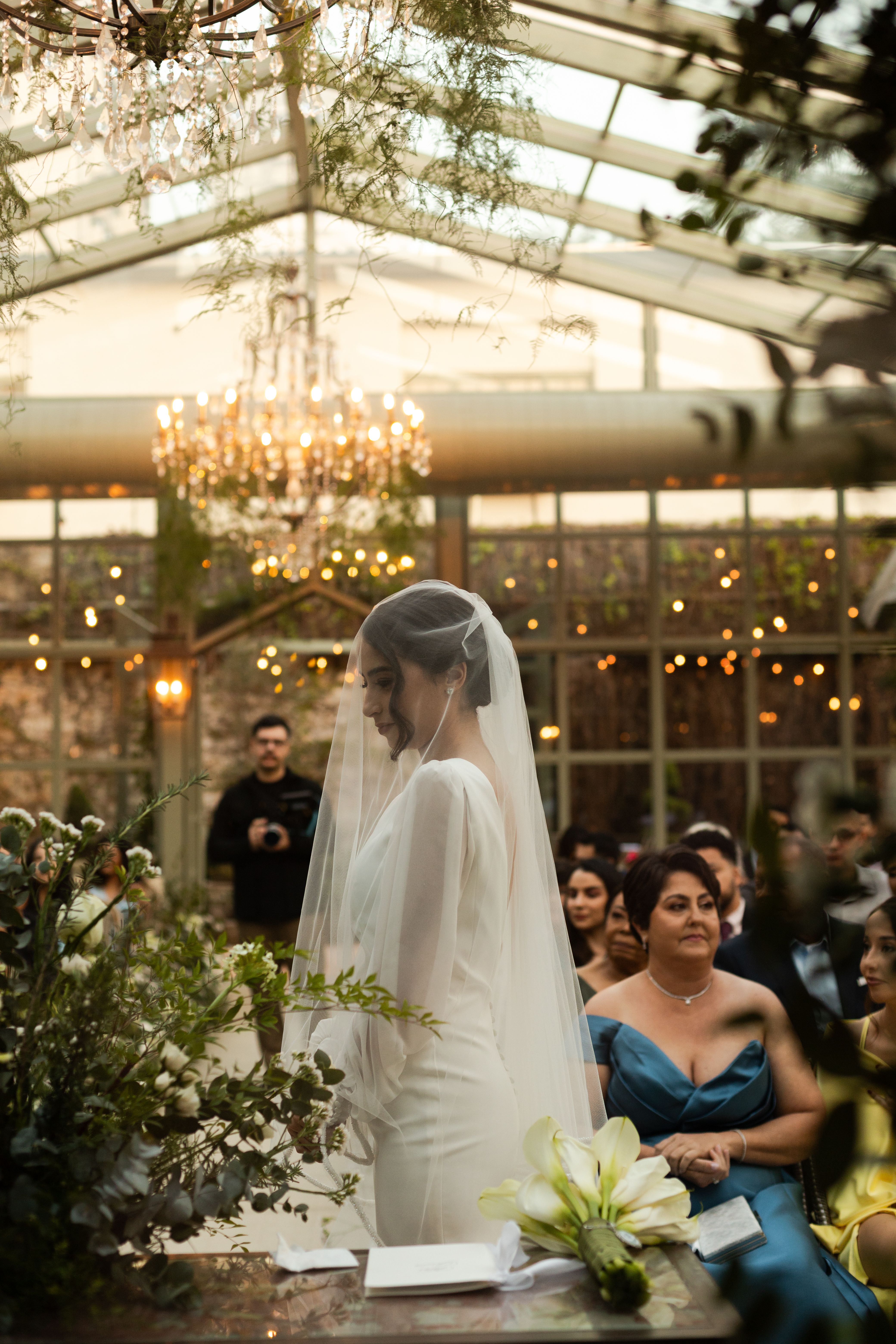 Elegant Wedding Ceremony with Bride Under Veil · Free Stock Photo