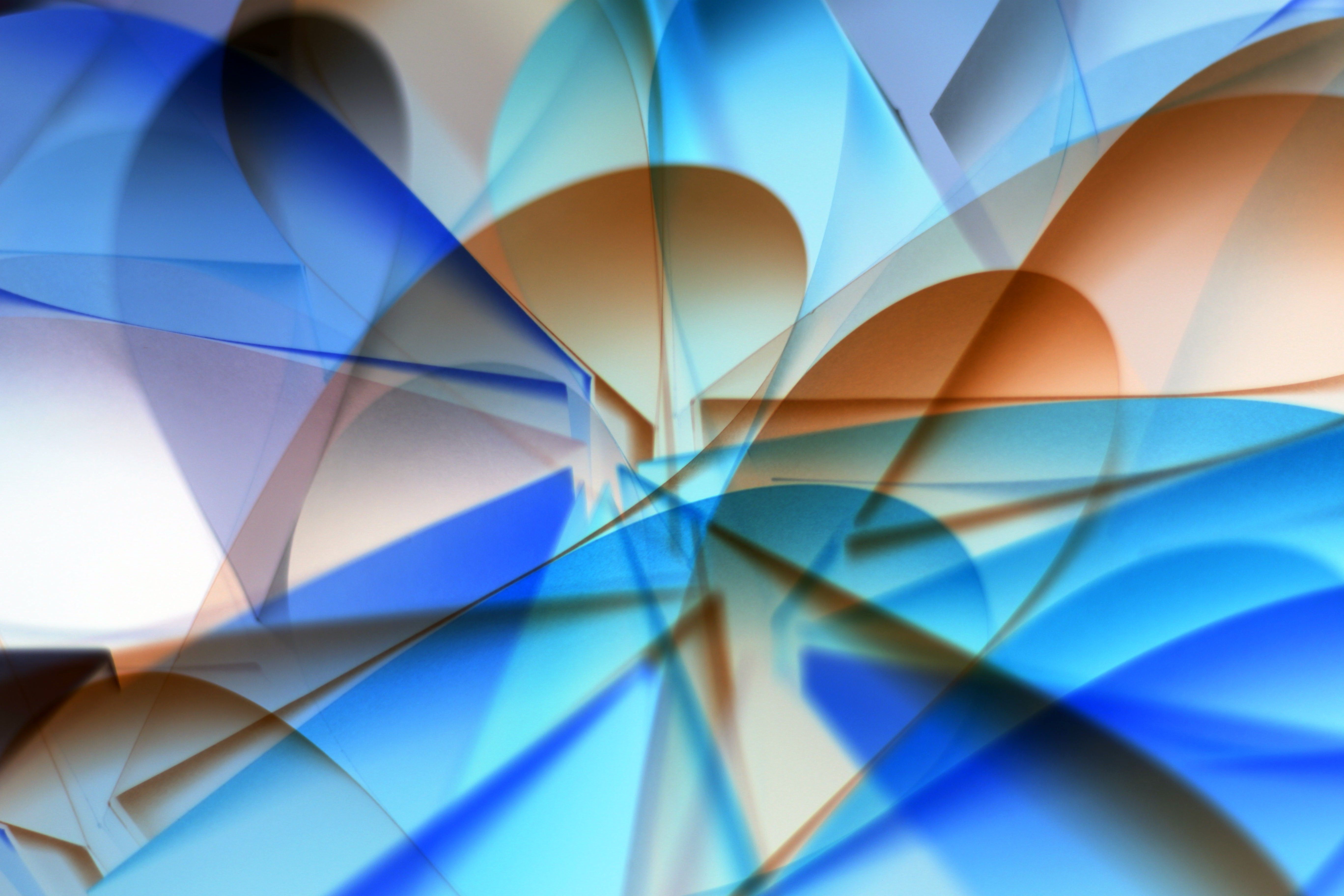Abstract Art with Blue and Brown Overlapping Shapes · Free Stock Photo