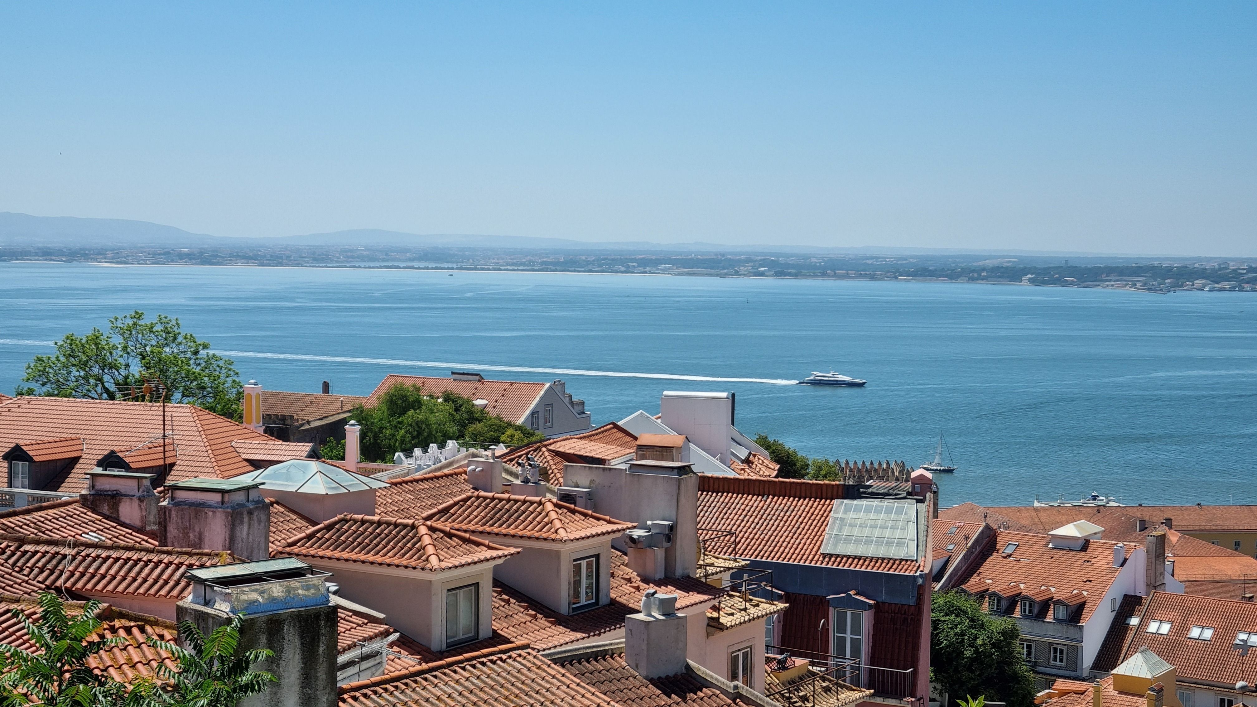 Scenic View of Lisbon Rooftops and Tagus River · Free Stock Photo
