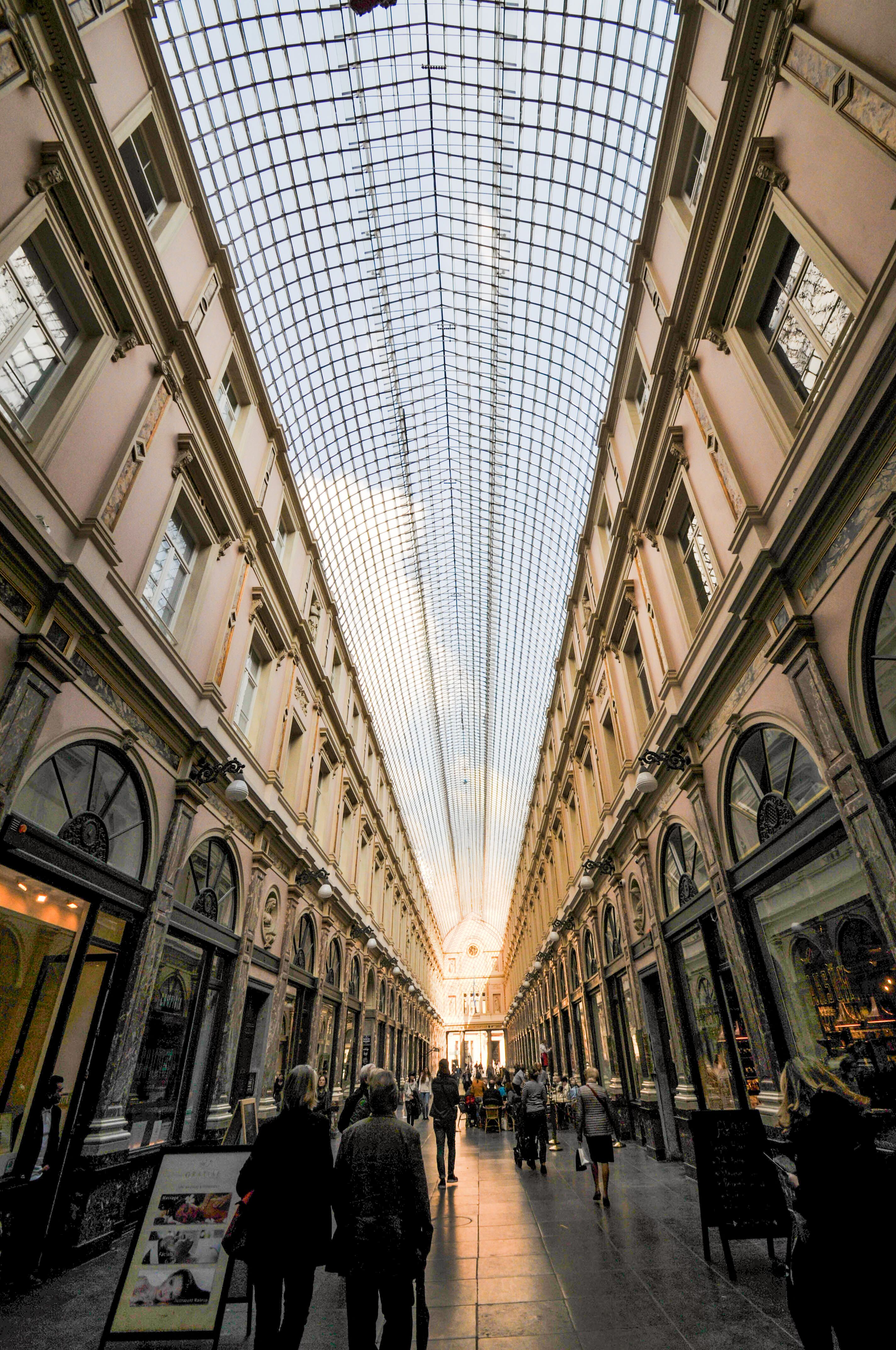 Elegant Shopping Arcade with Glass Ceiling · Free Stock Photo