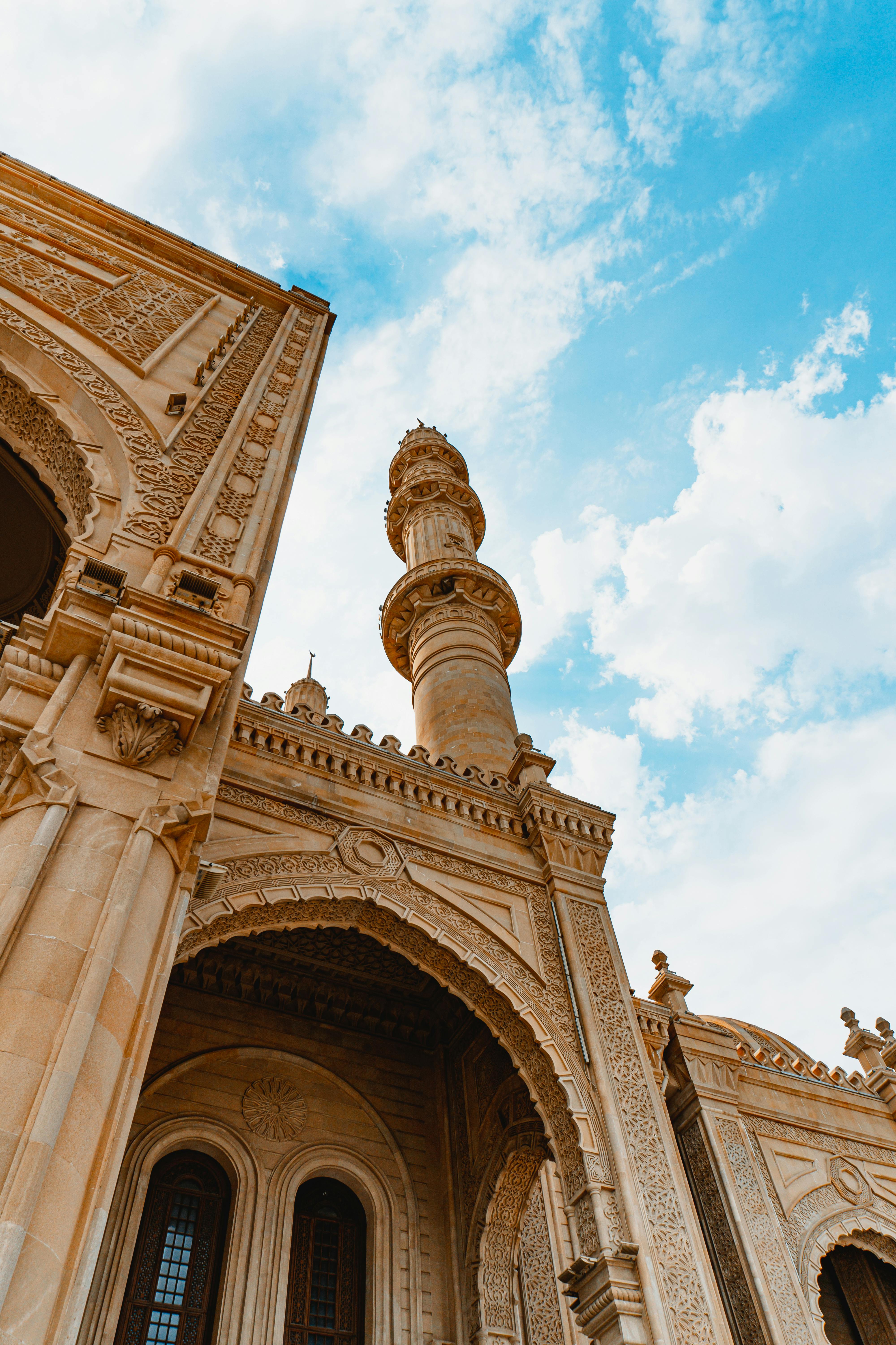 Ornate Mosque Architecture with Blue Sky · Free Stock Photo