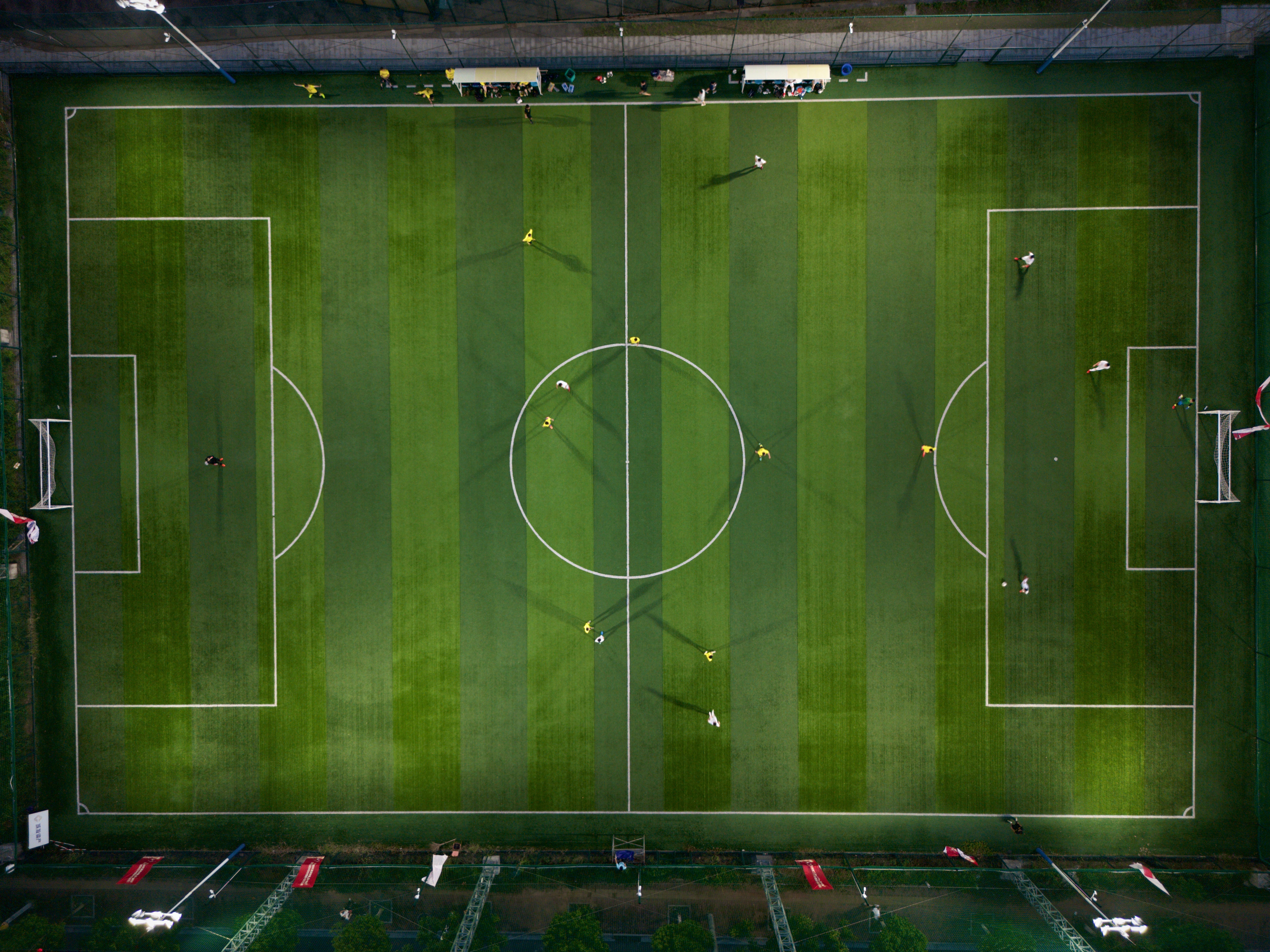 Top View Photo of Soccer Field during Day · Free Stock Photo