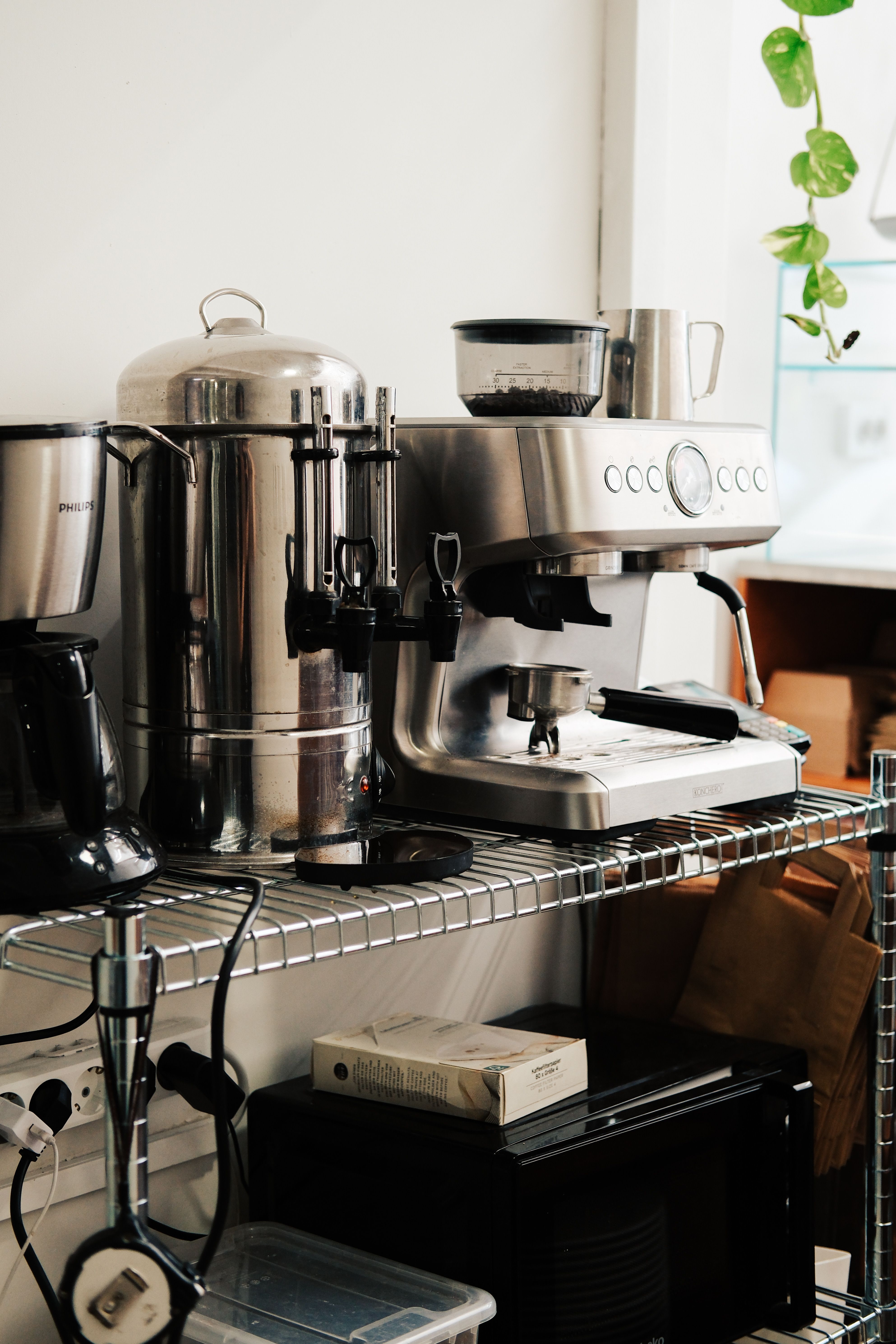 Modern Coffee Station with Espresso Machine · Free Stock Photo
