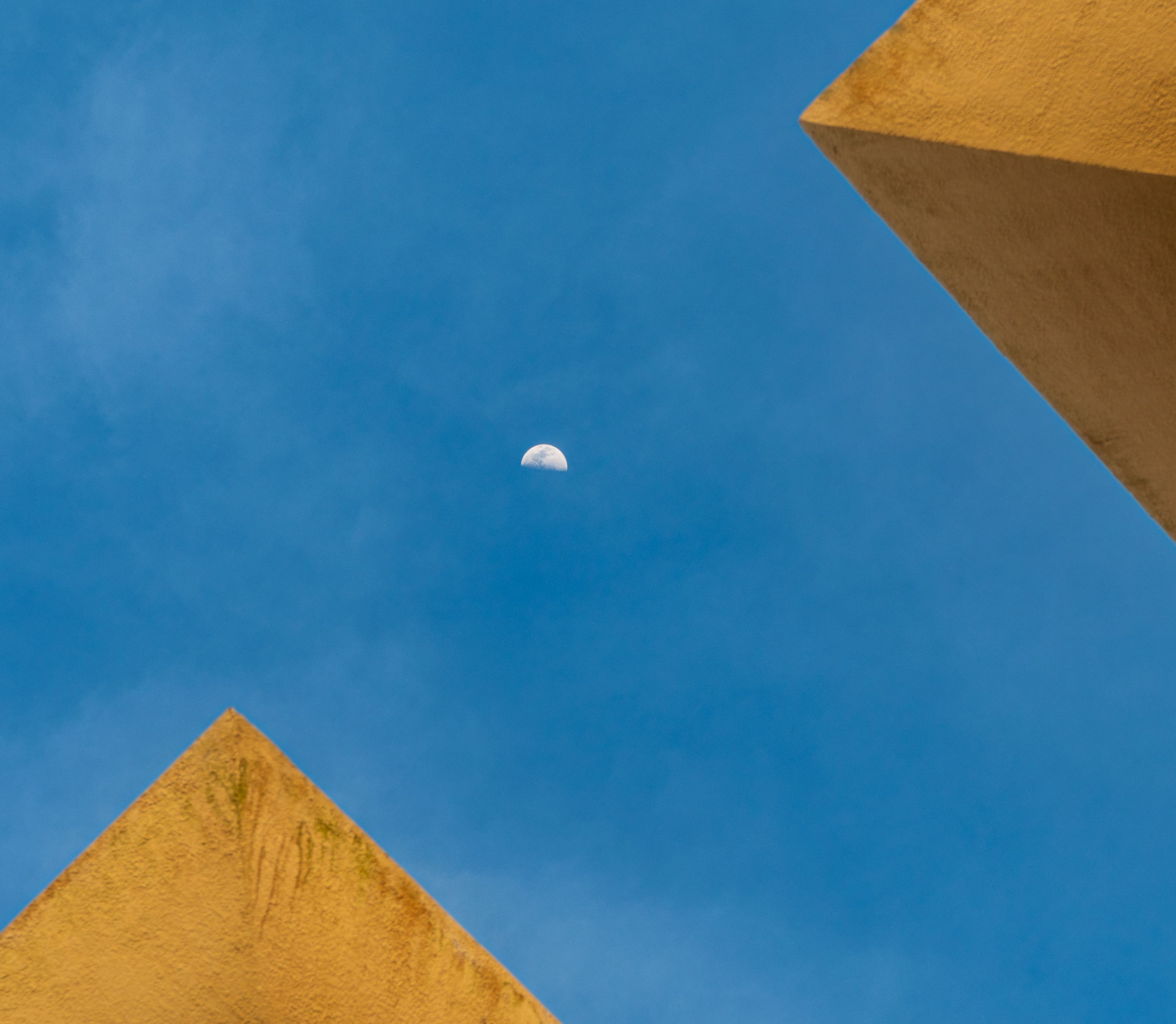 Modern Architectural Composition with Moon · Free Stock Photo