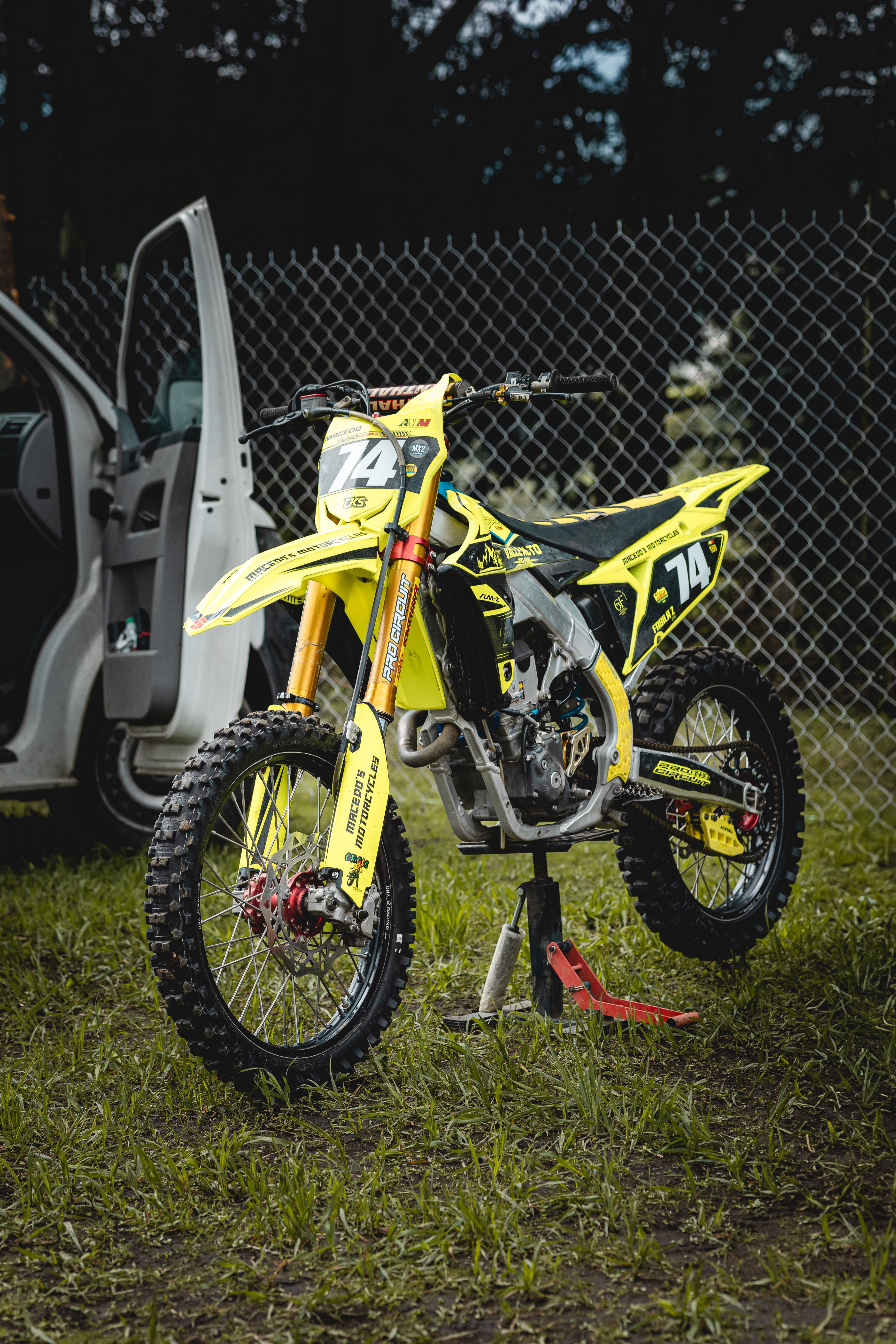 Vibrant Yellow Dirt Bike Ready for Action · Free Stock Photo