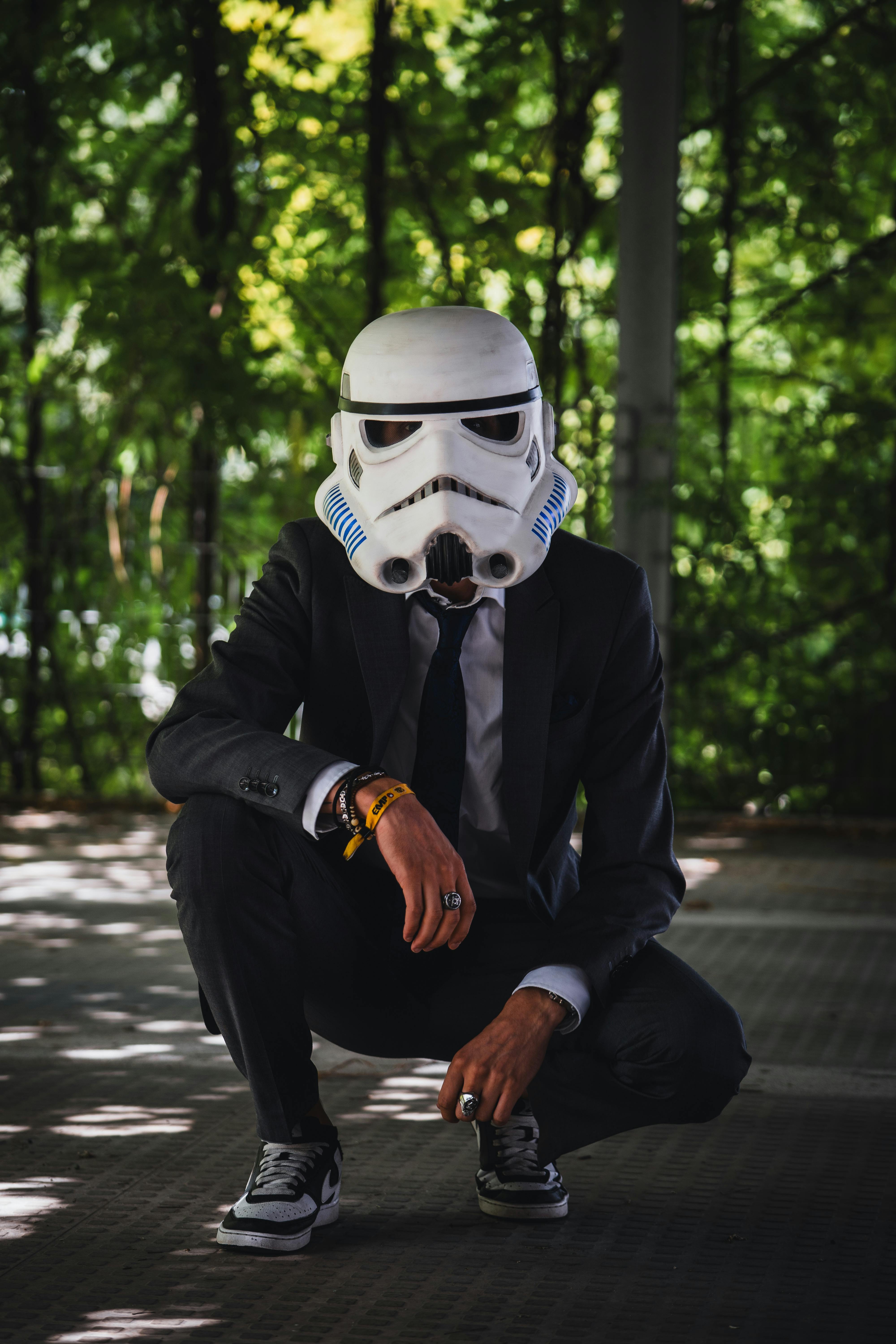 Stormtrooper Costume with Water Tower Backdrop · Free Stock Photo