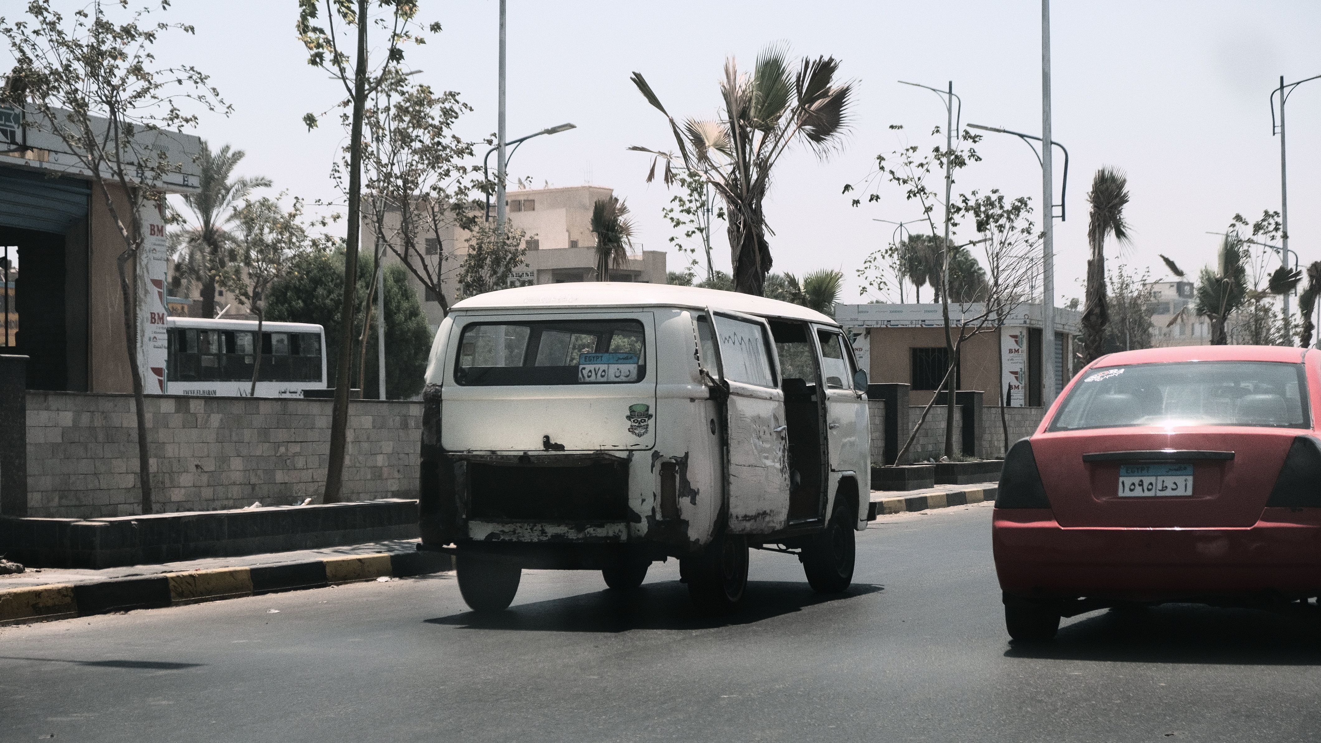 Vintage Van and Traffic in Urban Cairo Street · Free Stock Photo