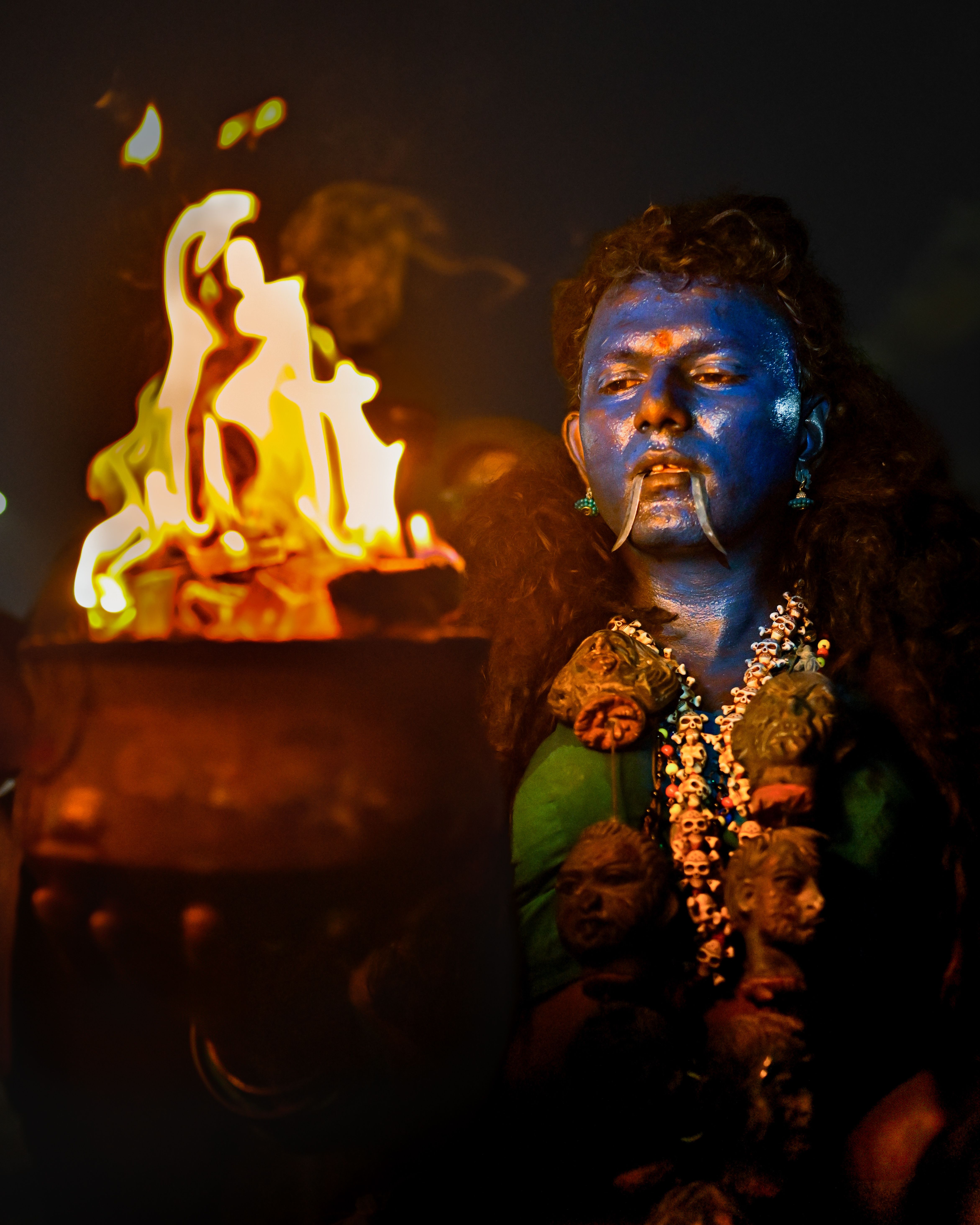 Colorful Indian Festival Ritual at Night · Free Stock Photo