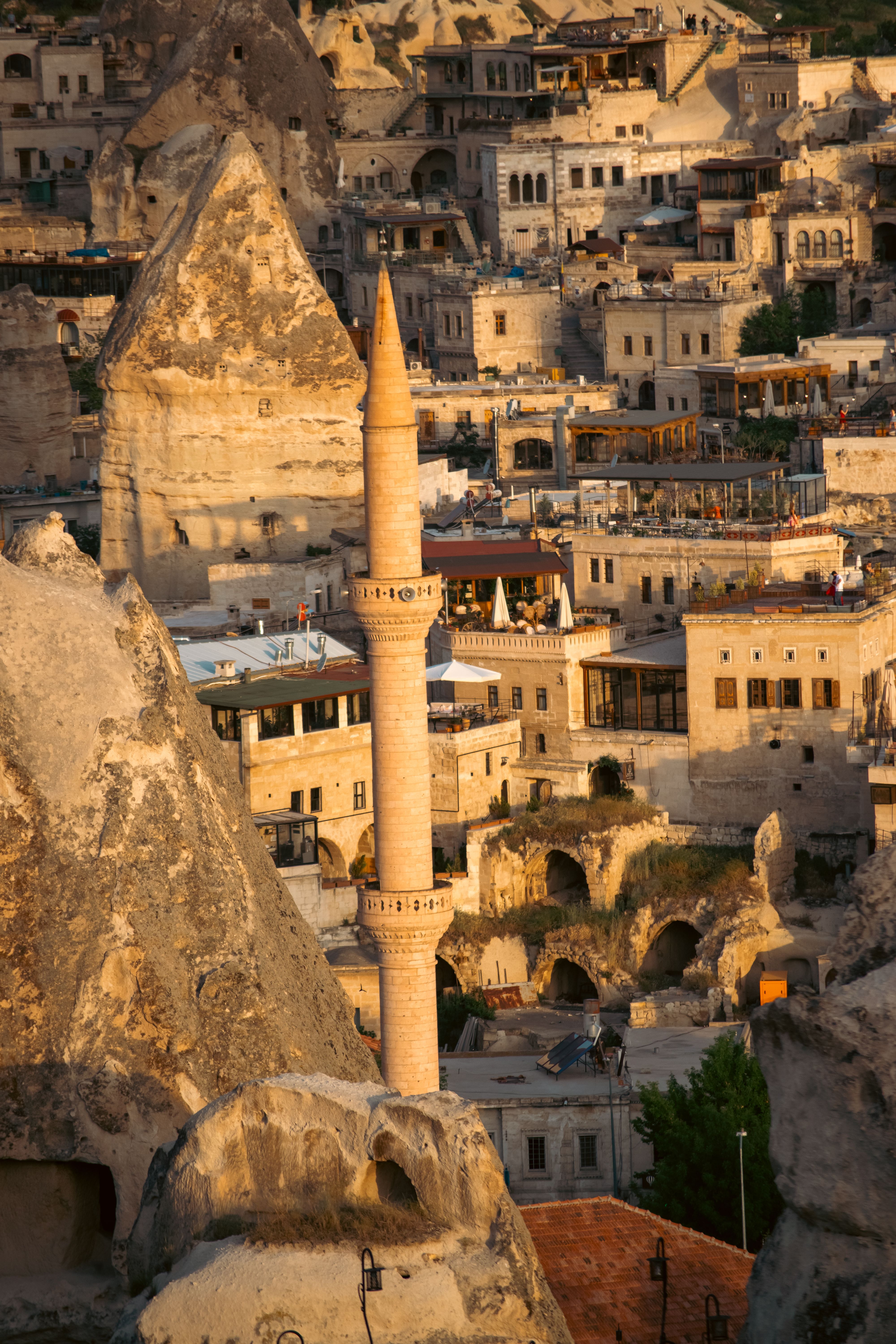 Stunning Cappadocia Sunset View with Minaret · Free Stock Photo