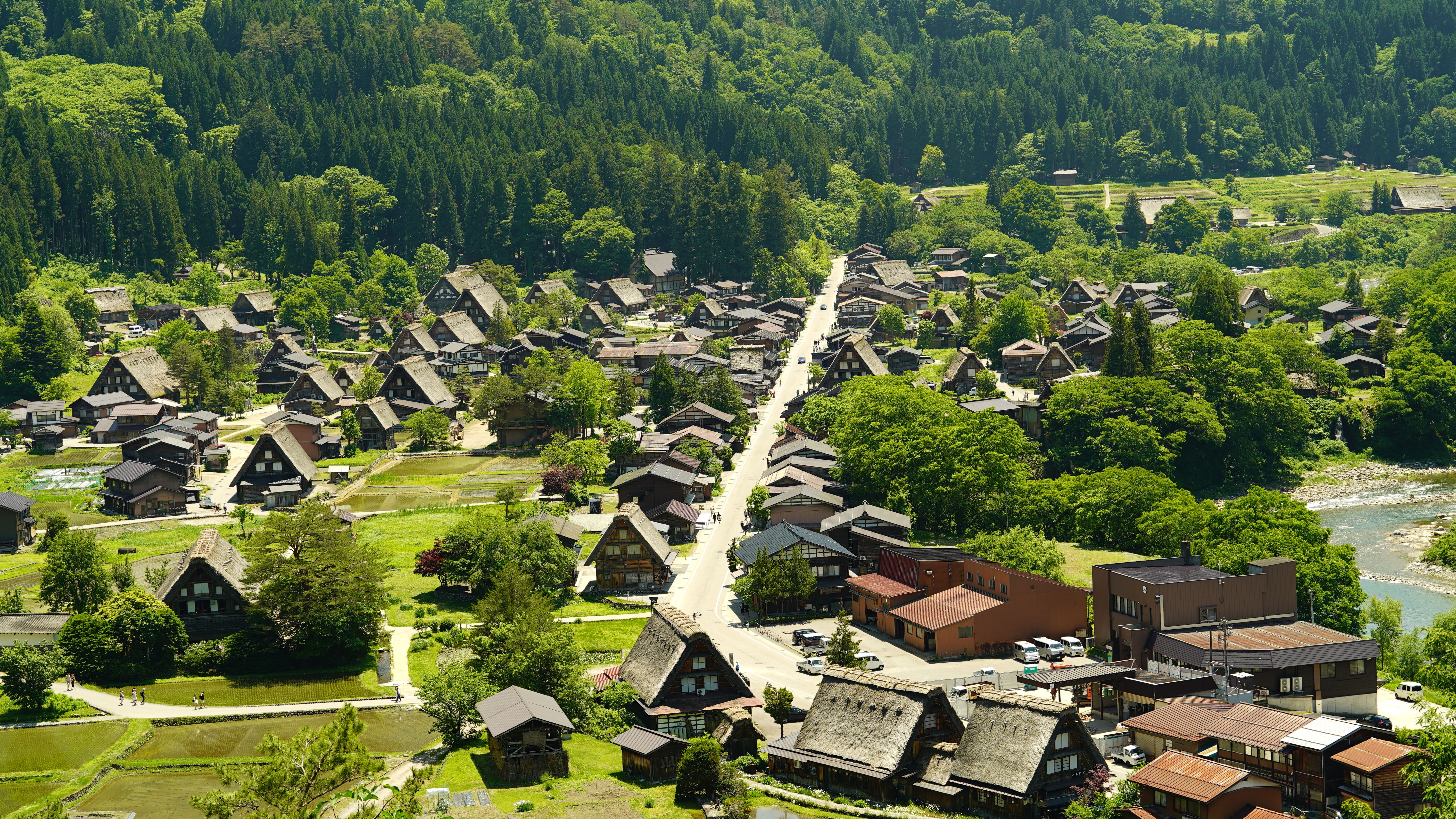 Aerial View of Shirakawa-go in Spring, Japan · Free Stock Photo