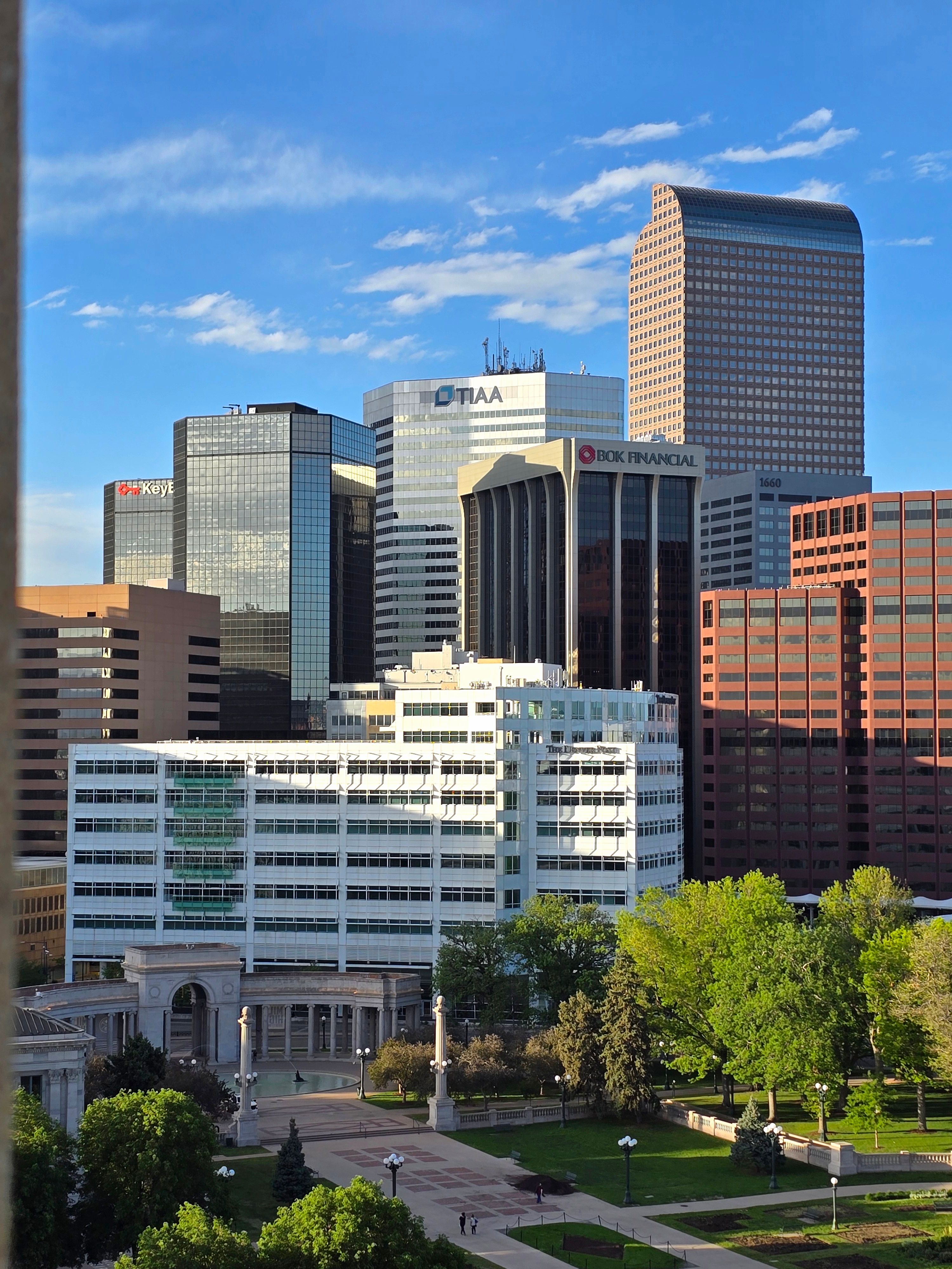 Downtown Denver Skyline View with Skyscrapers · Free Stock Photo