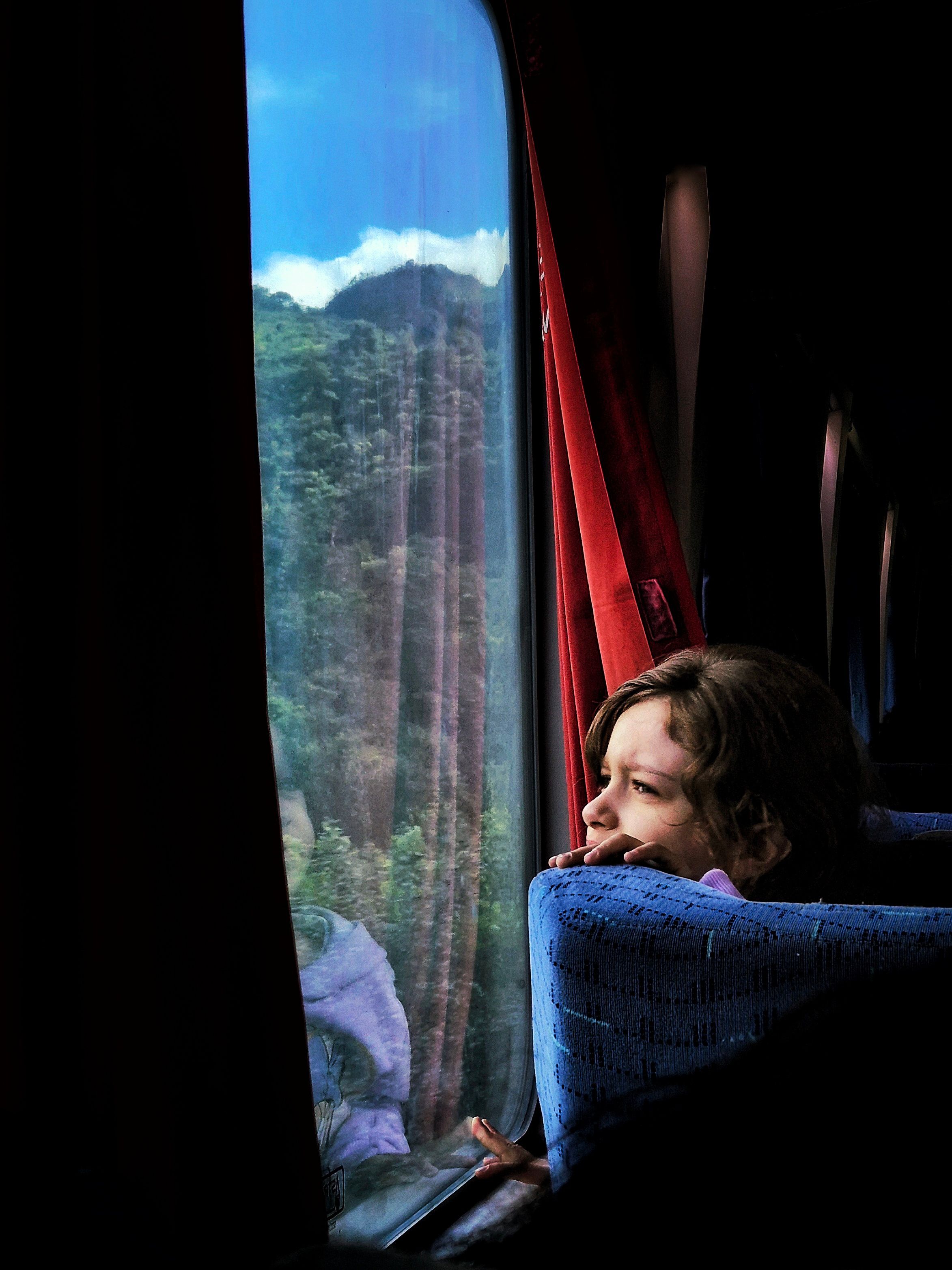 Child Gazing Out Train Window in Minas Gerais · Free Stock Photo