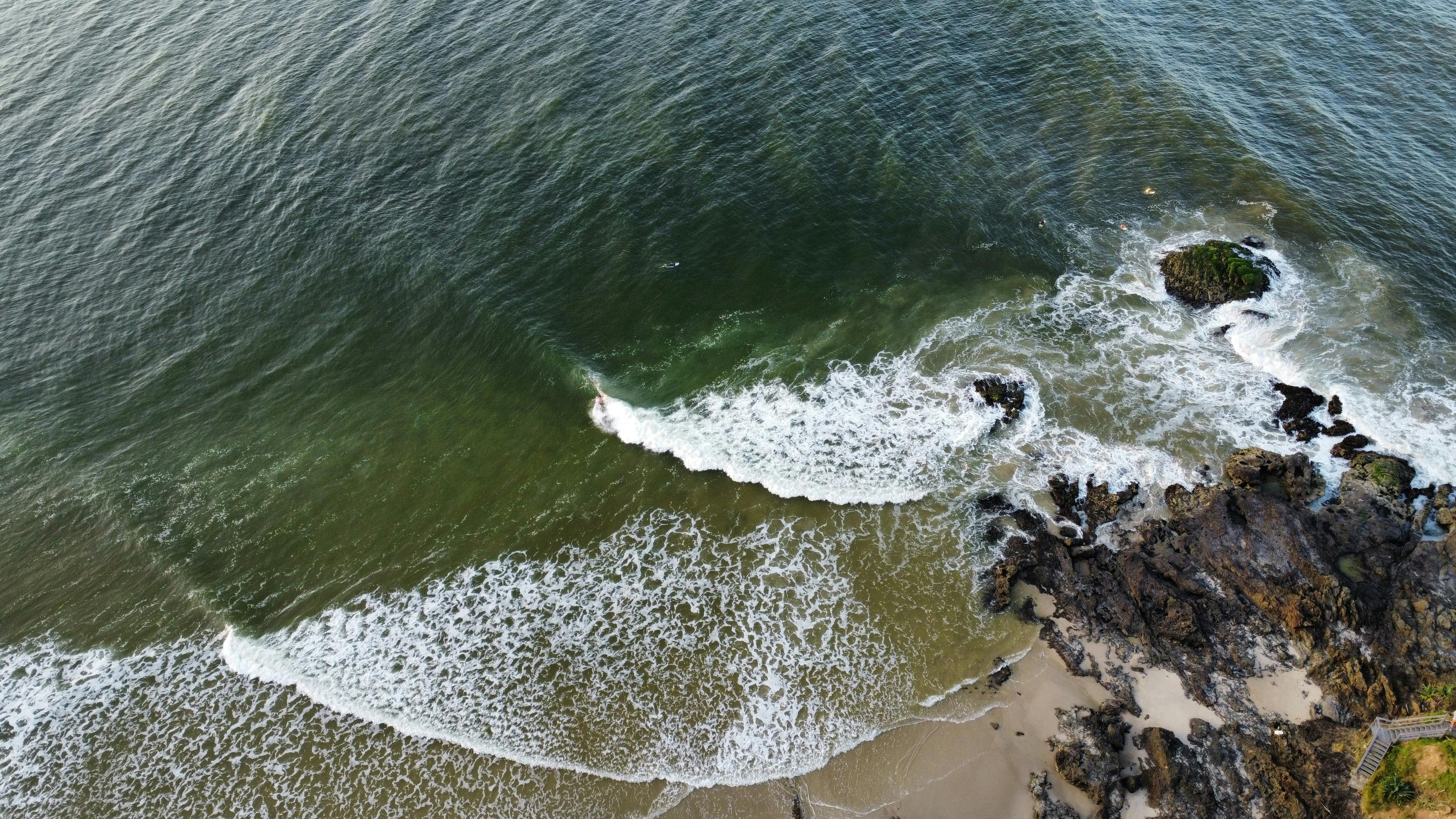 Aerial View of Waves on Evans Head Beach · Free Stock Photo
