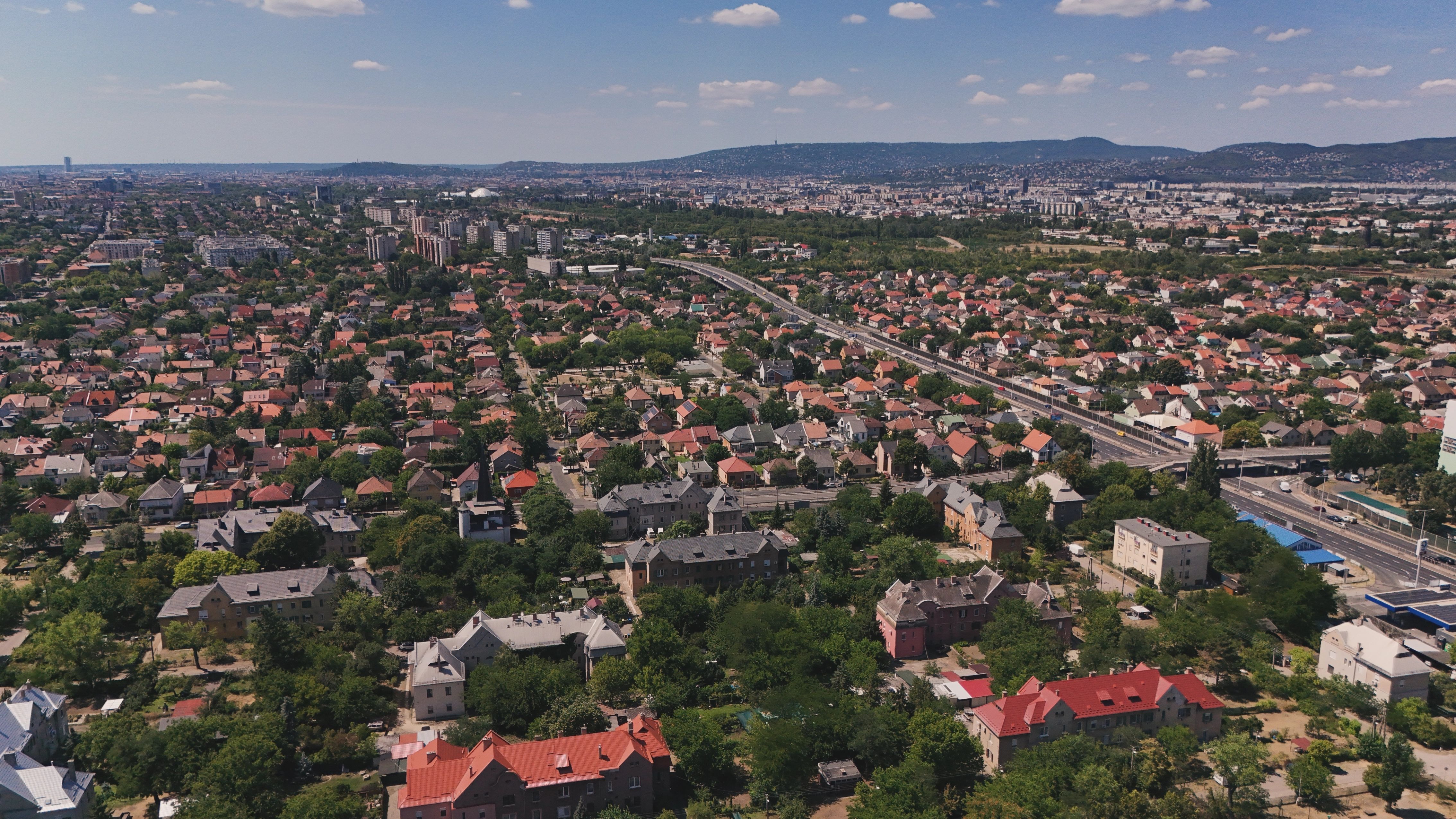 Aerial View of Budapest Suburban Landscape · Free Stock Photo