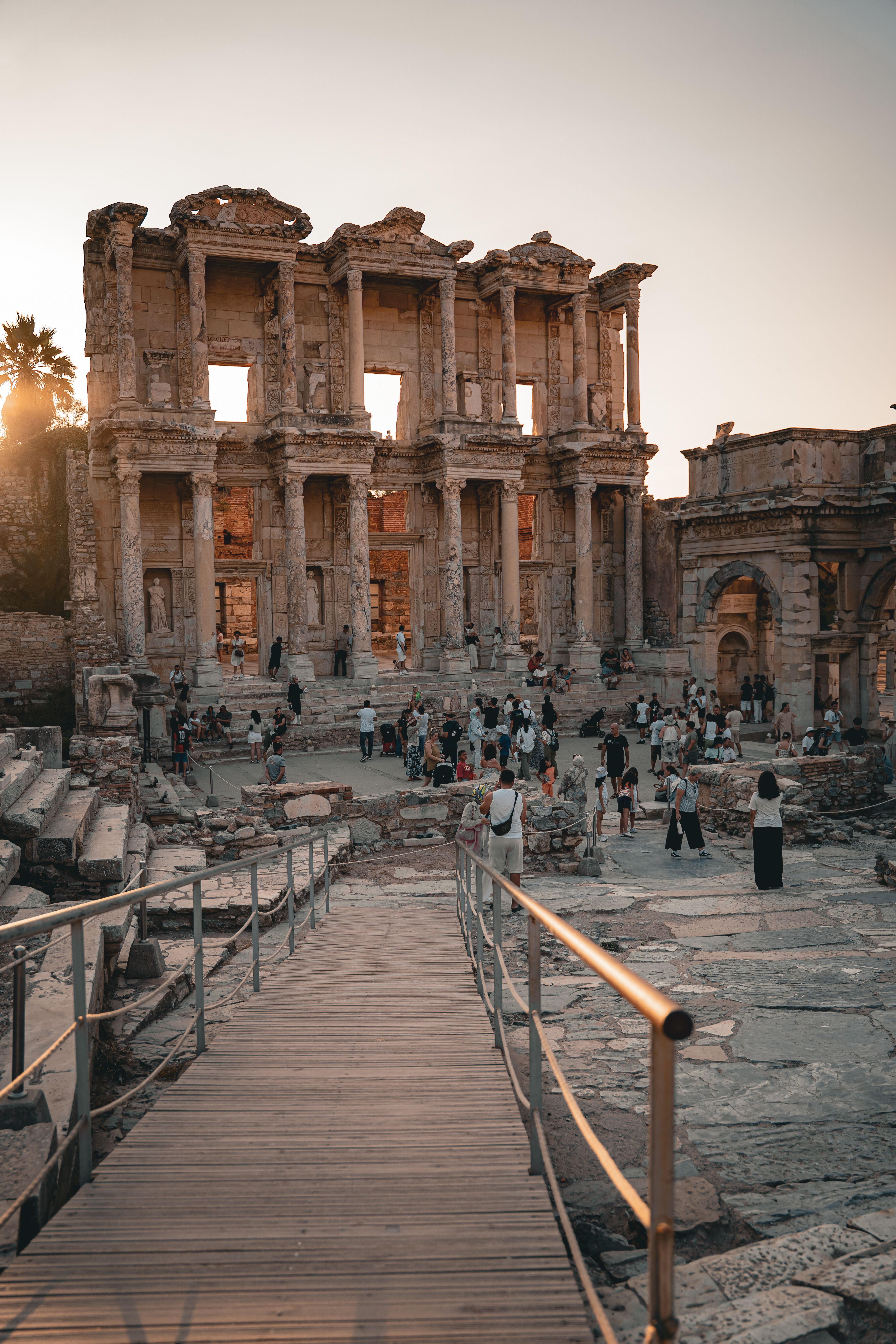 Celsus Library at Sunset in Ancient Ephesus · Free Stock Photo