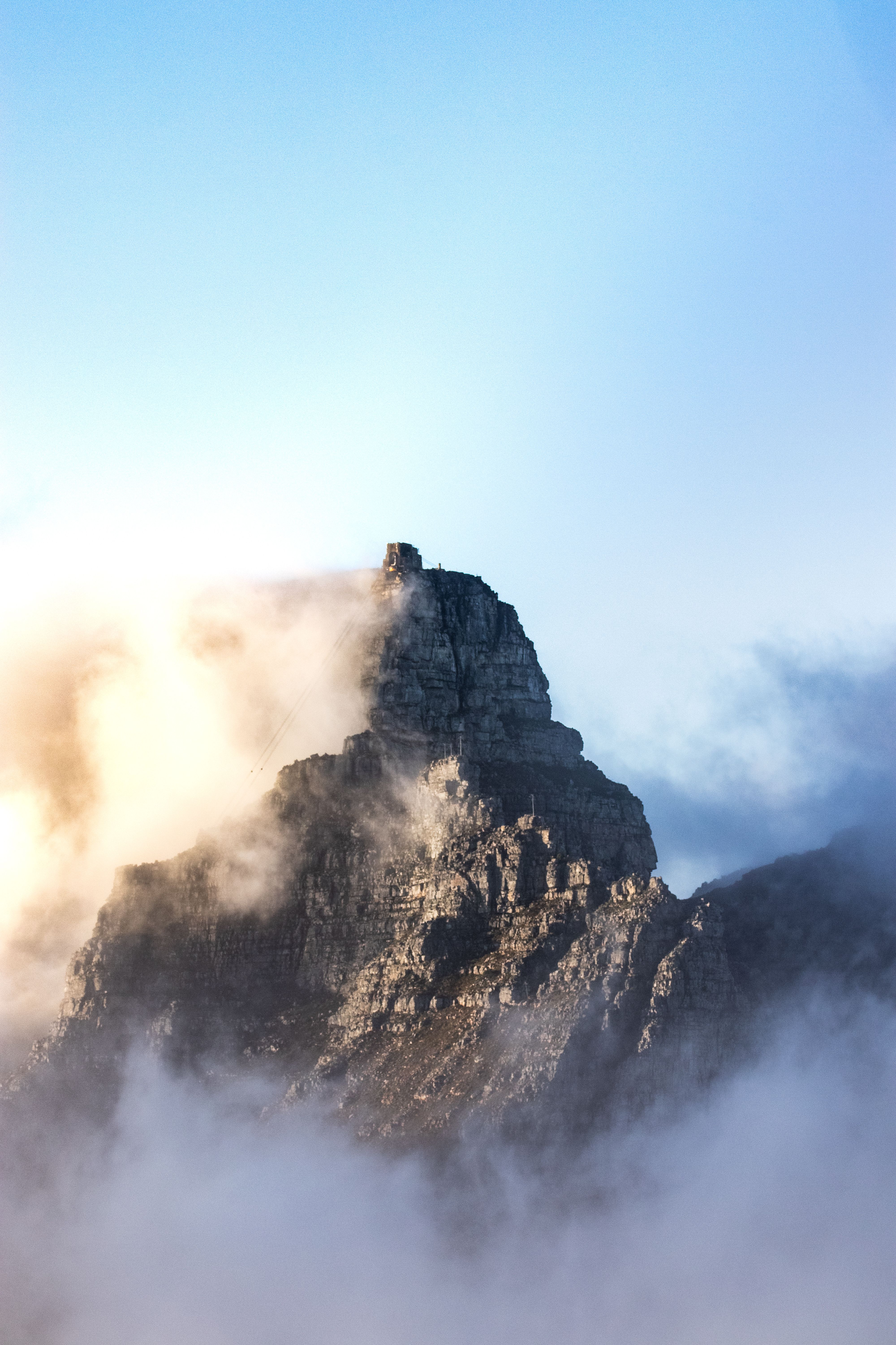 Majestic Table Mountain Shrouded in Mist · Free Stock Photo