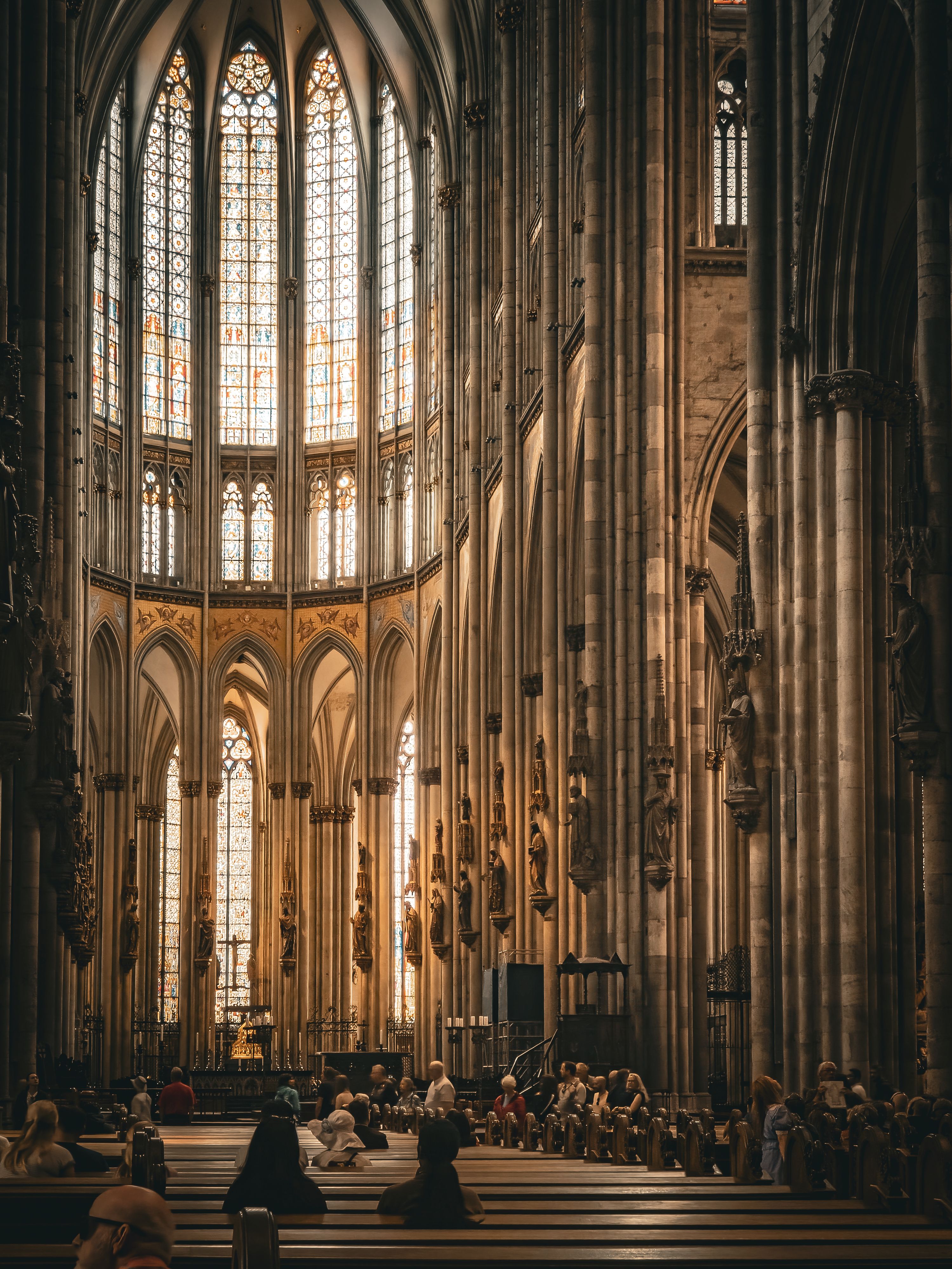 Gothic Interior of Cologne Cathedral, Germany · Free Stock Photo