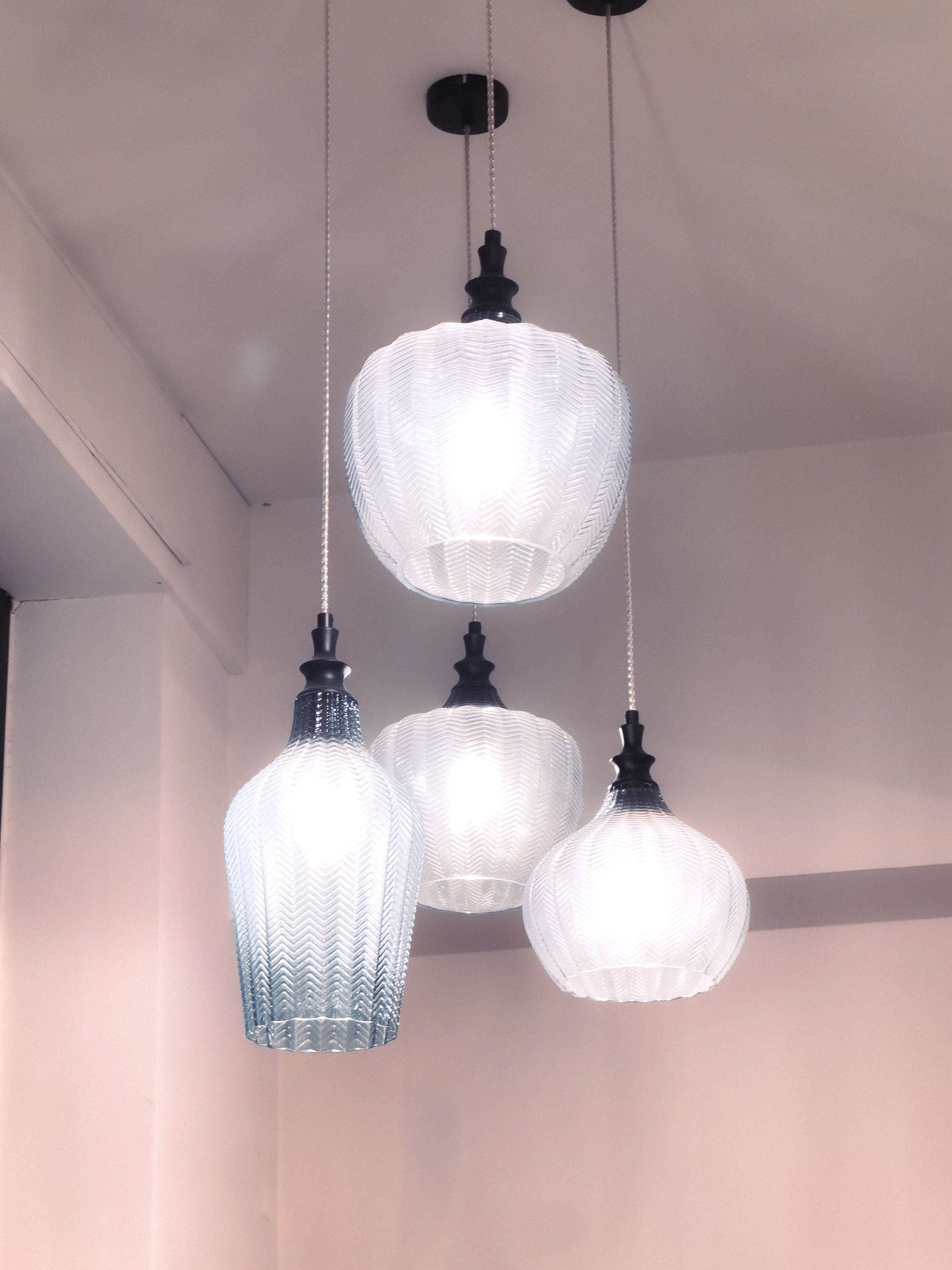 Elegant Glass Pendant Lights in Modern Interior · Free Stock Photo