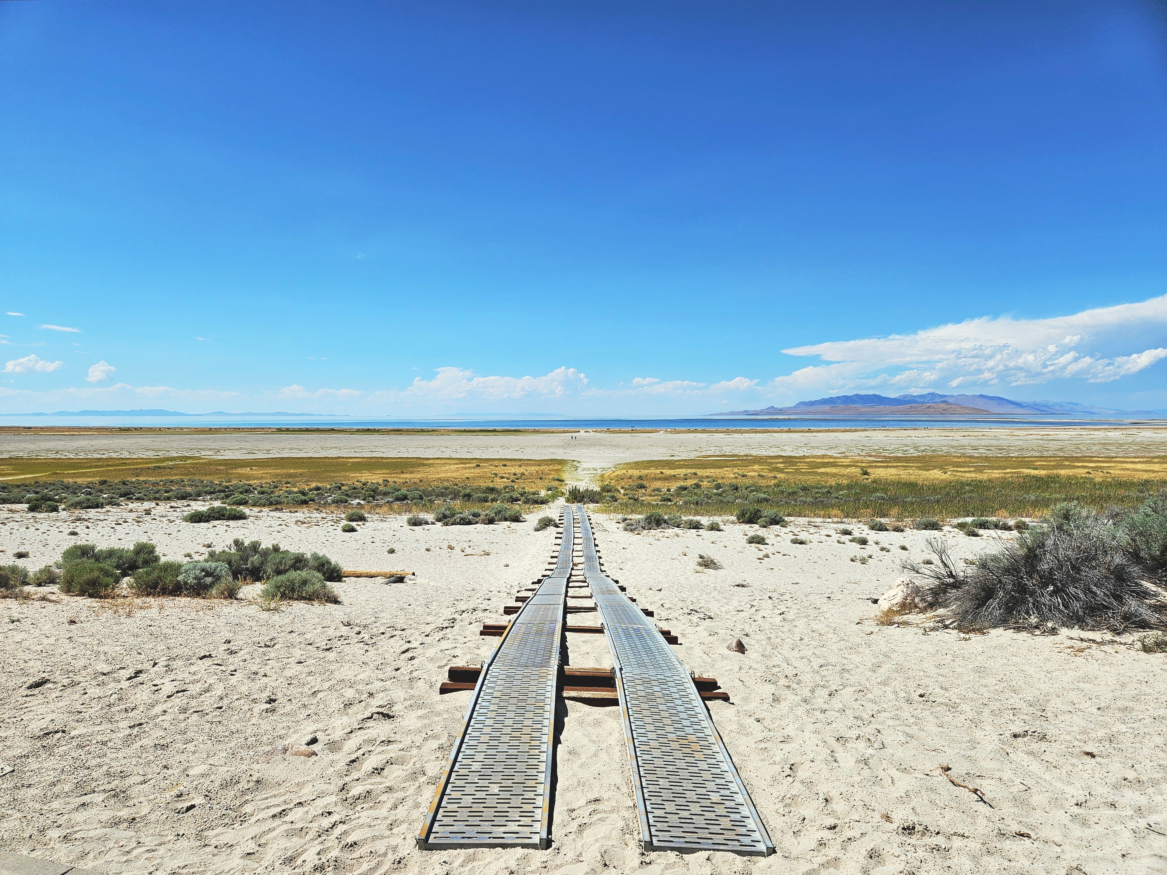 Desert Boardwalk Leading to Great Salt Lake · Free Stock Photo