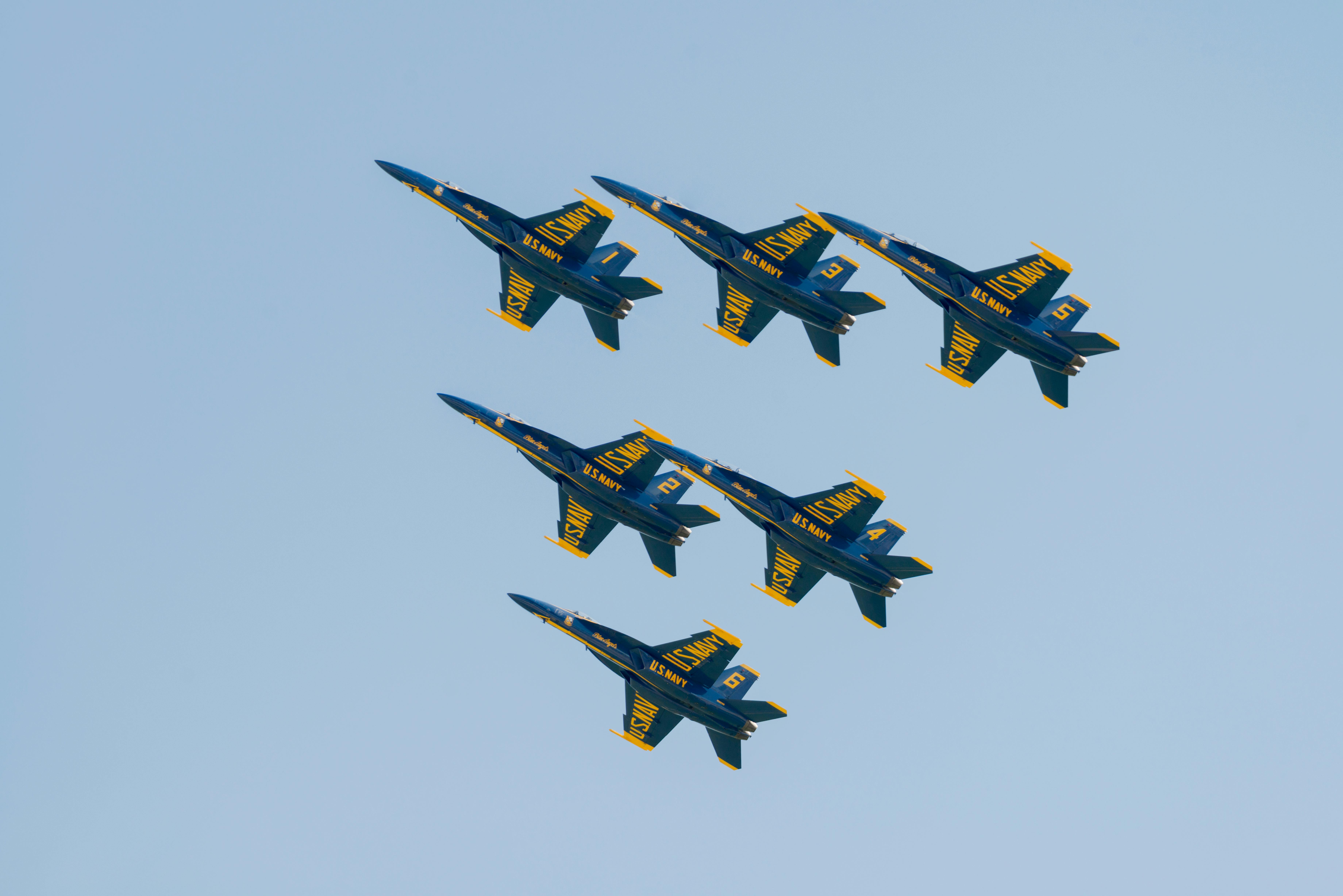 Blue Angels Jet Formation in Fairfield Sky · Free Stock Photo