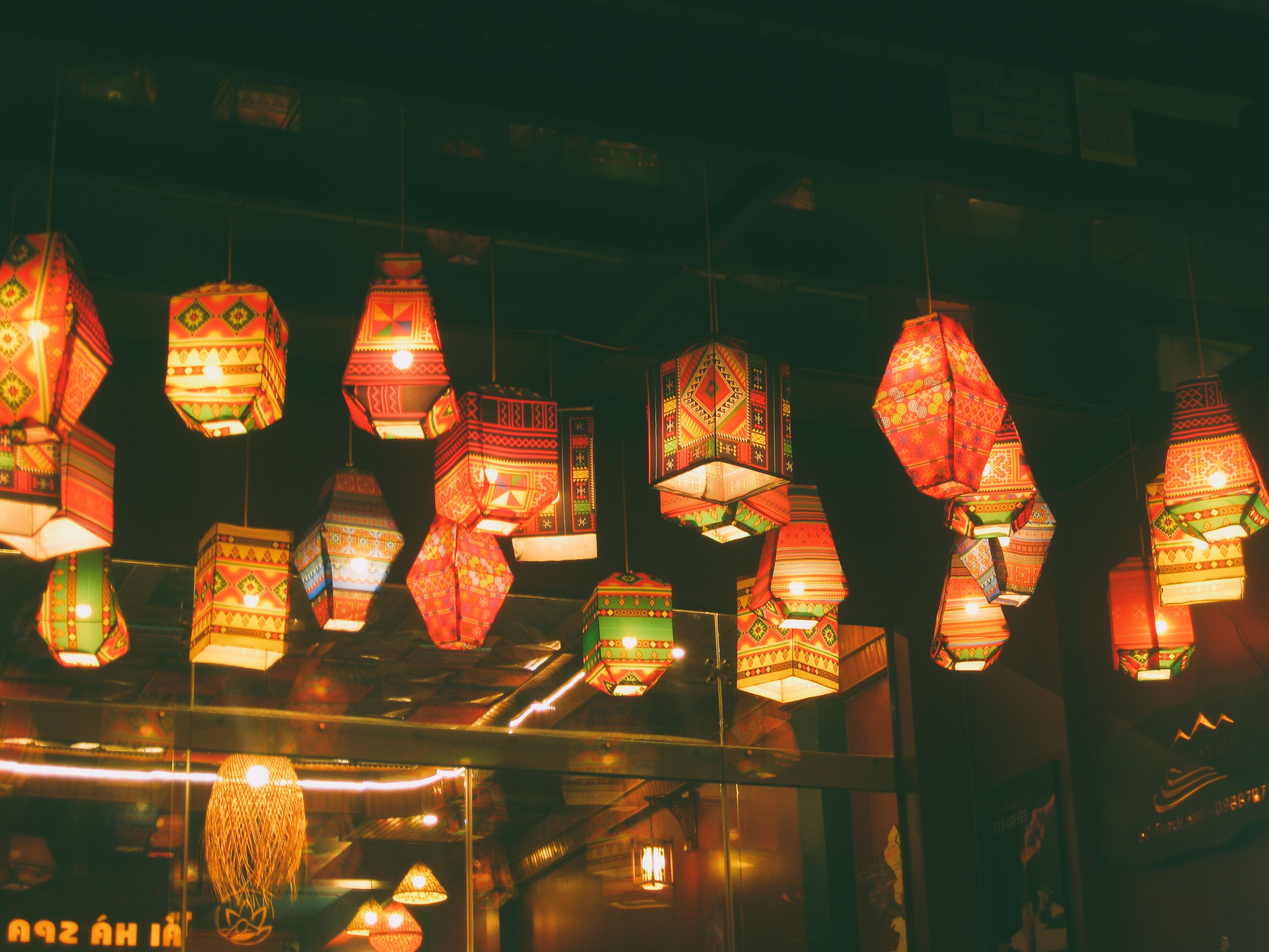 Colorful Traditional Lanterns in an Indoor Setting · Free Stock Photo