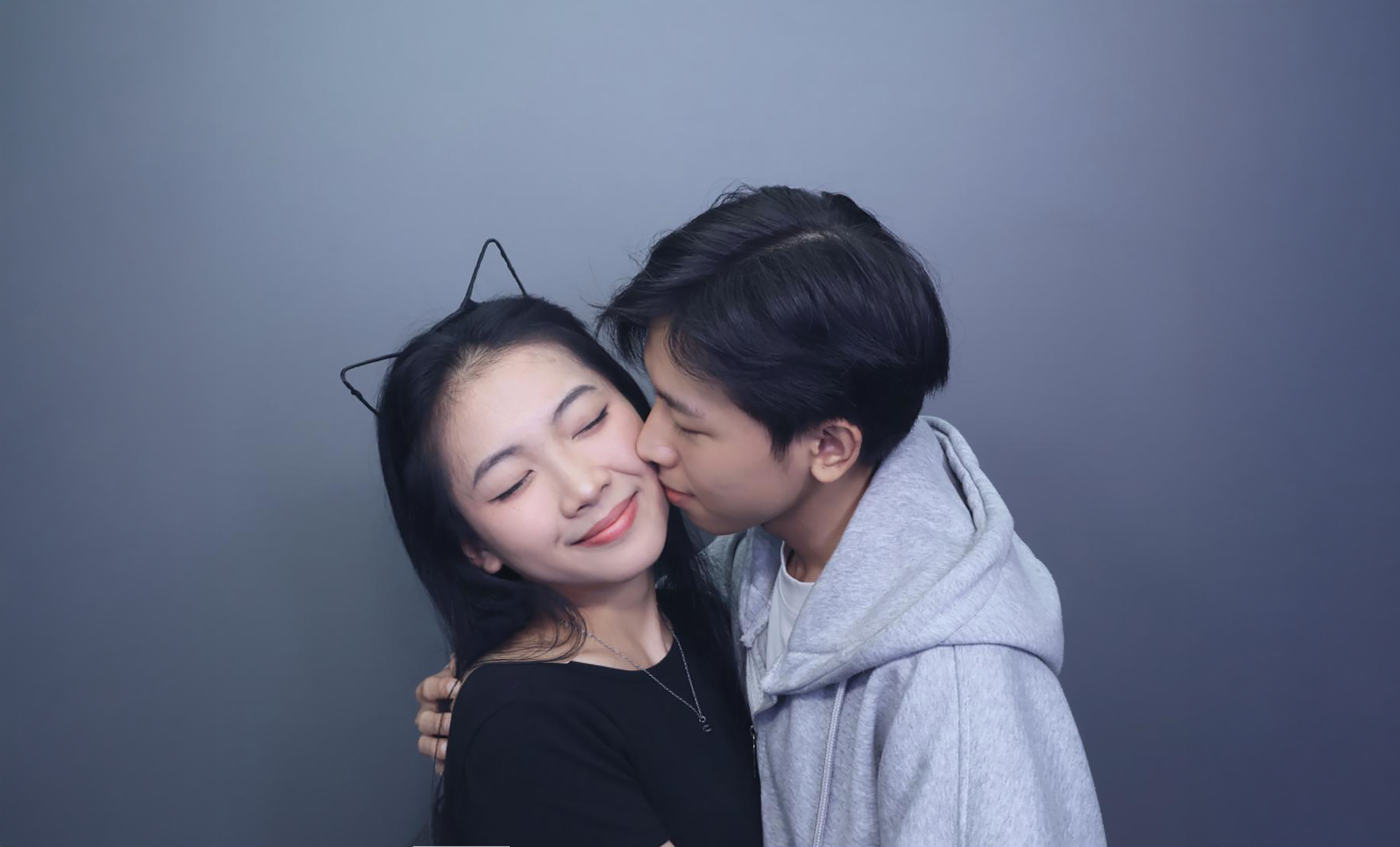 Couple Embracing in Intimate Close-Up · Free Stock Photo