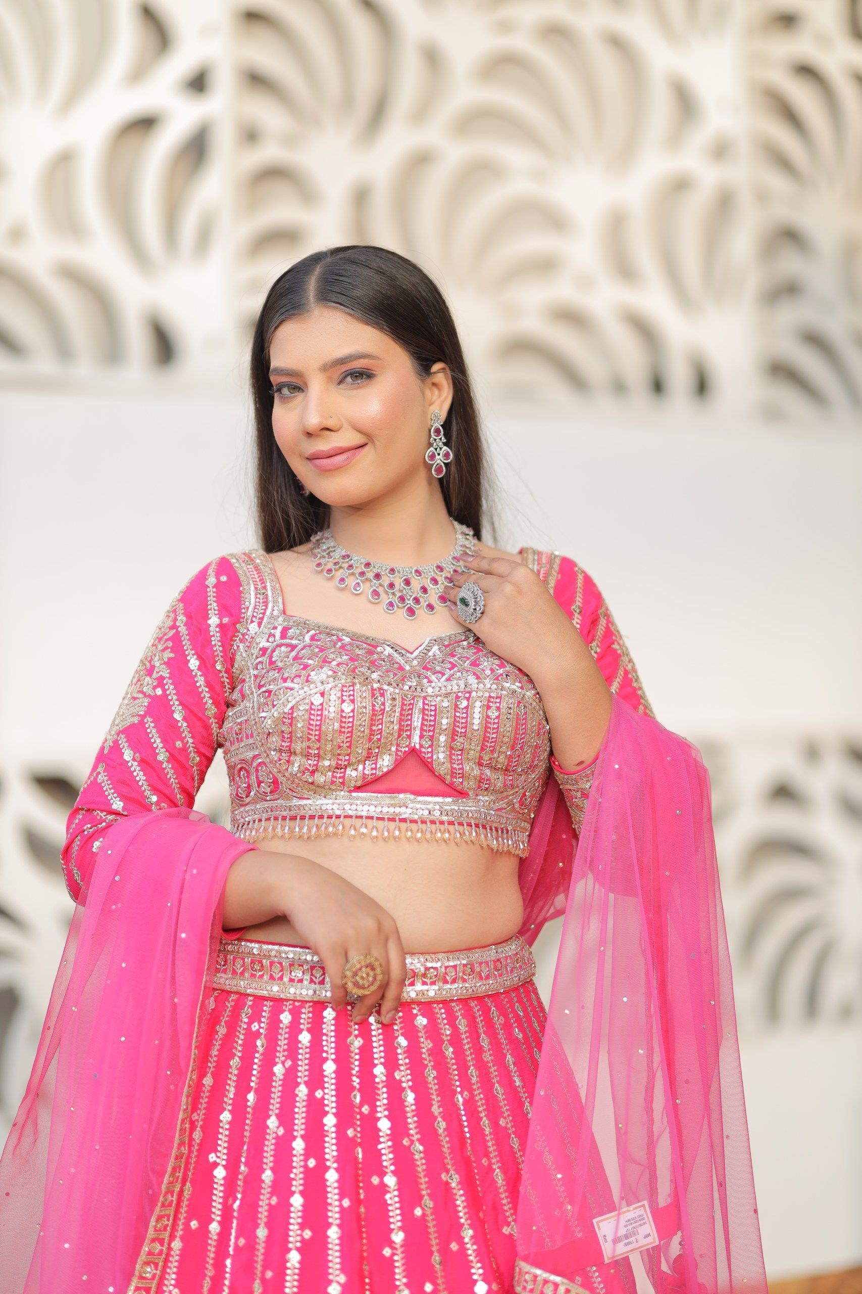 Elegant Indian Bride in Pink Lehenga · Free Stock Photo