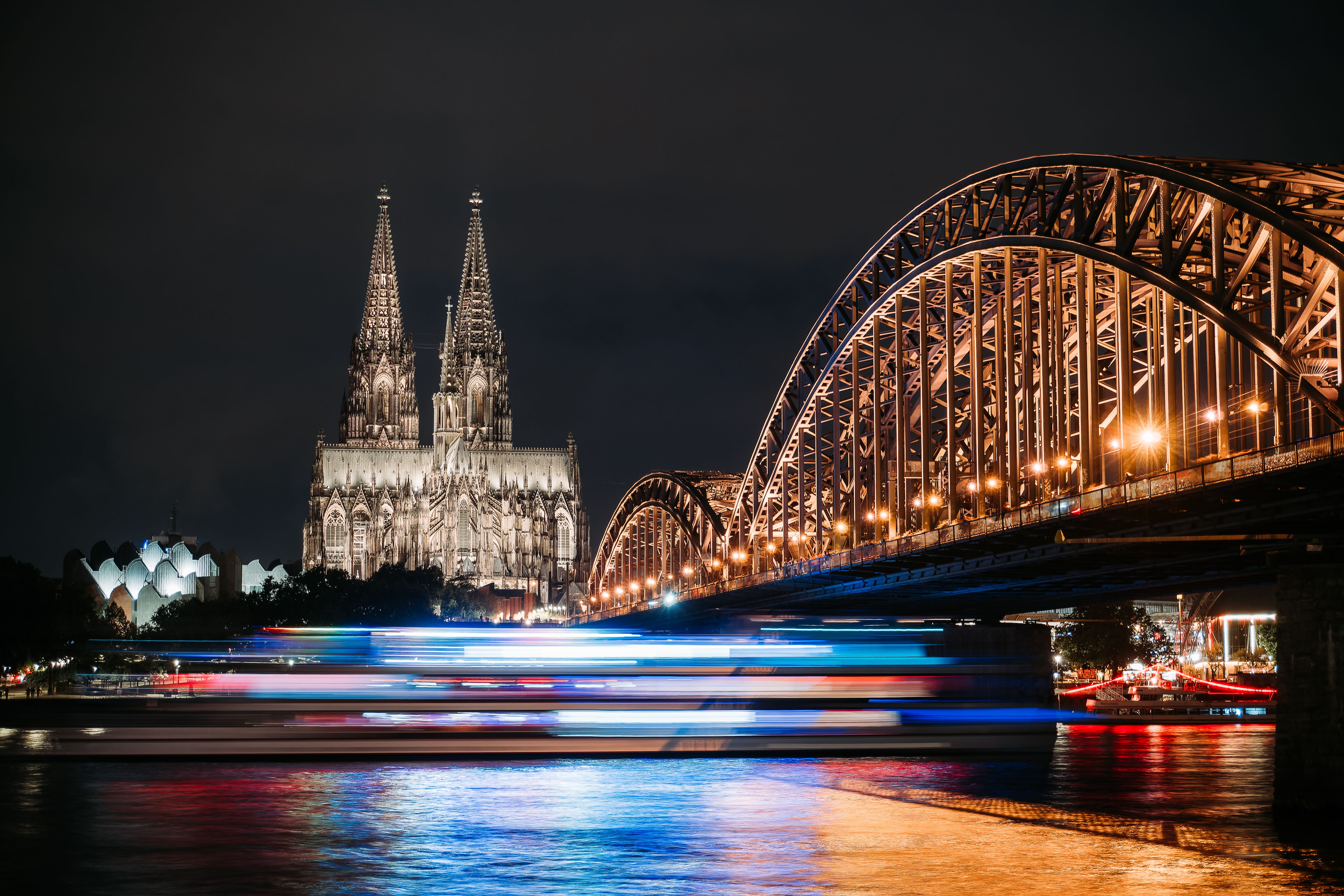 Architectural Photo of Bridge during Nighttime · Free Stock Photo
