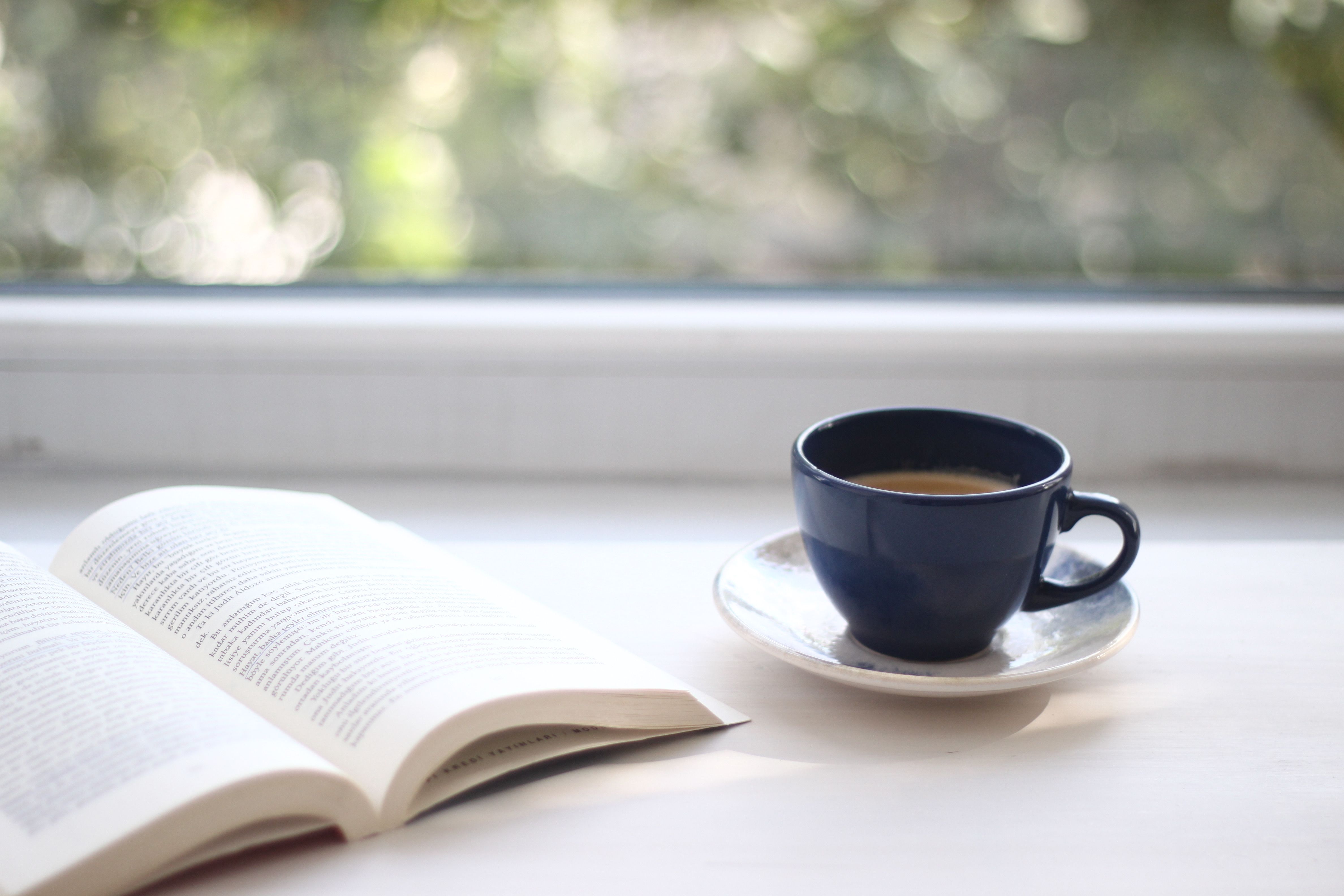 Cozy Reading with Coffee by the Window · Free Stock Photo