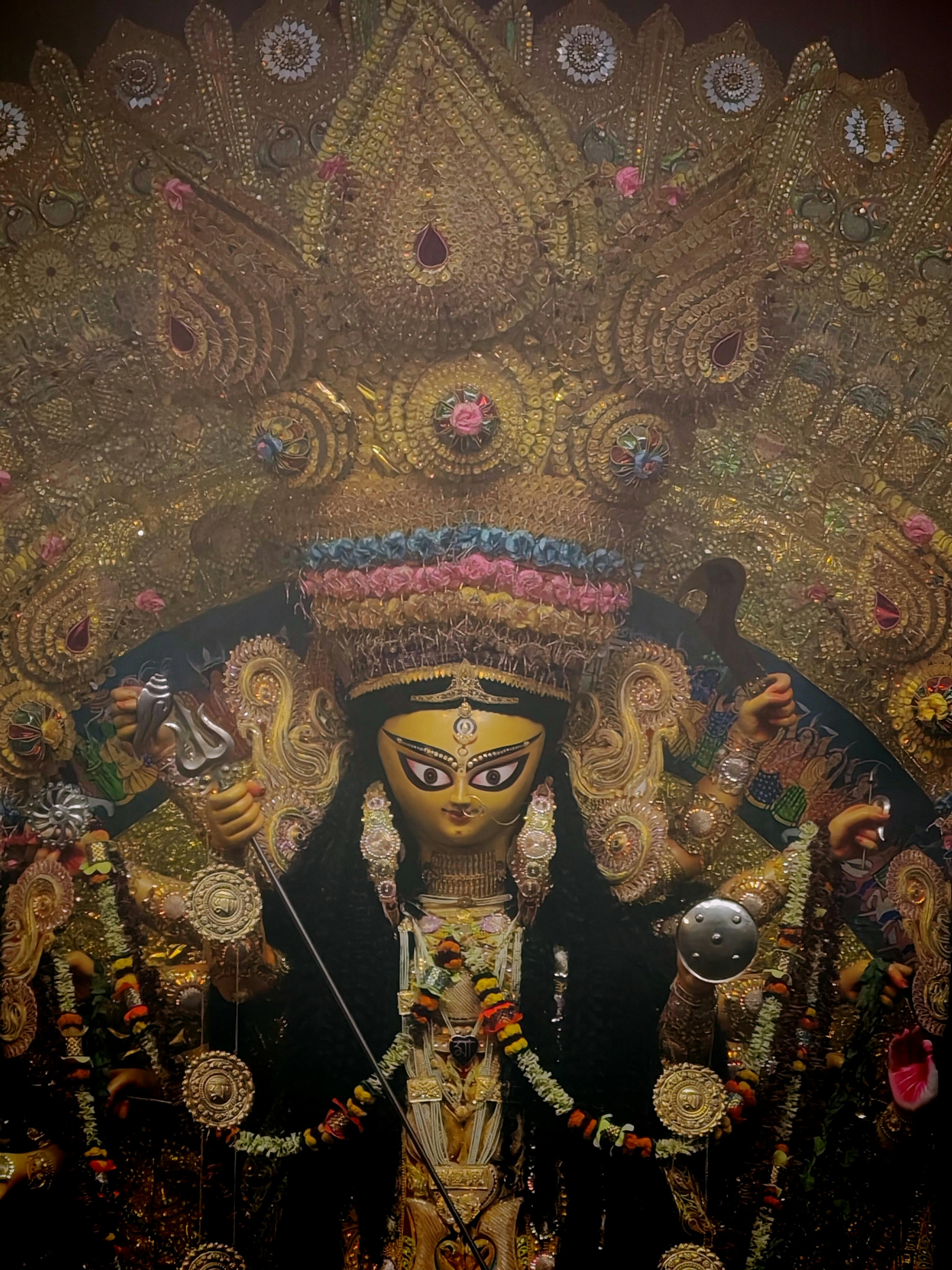 Intricate Durga Idol during Durga Puja Festival · Free Stock Photo