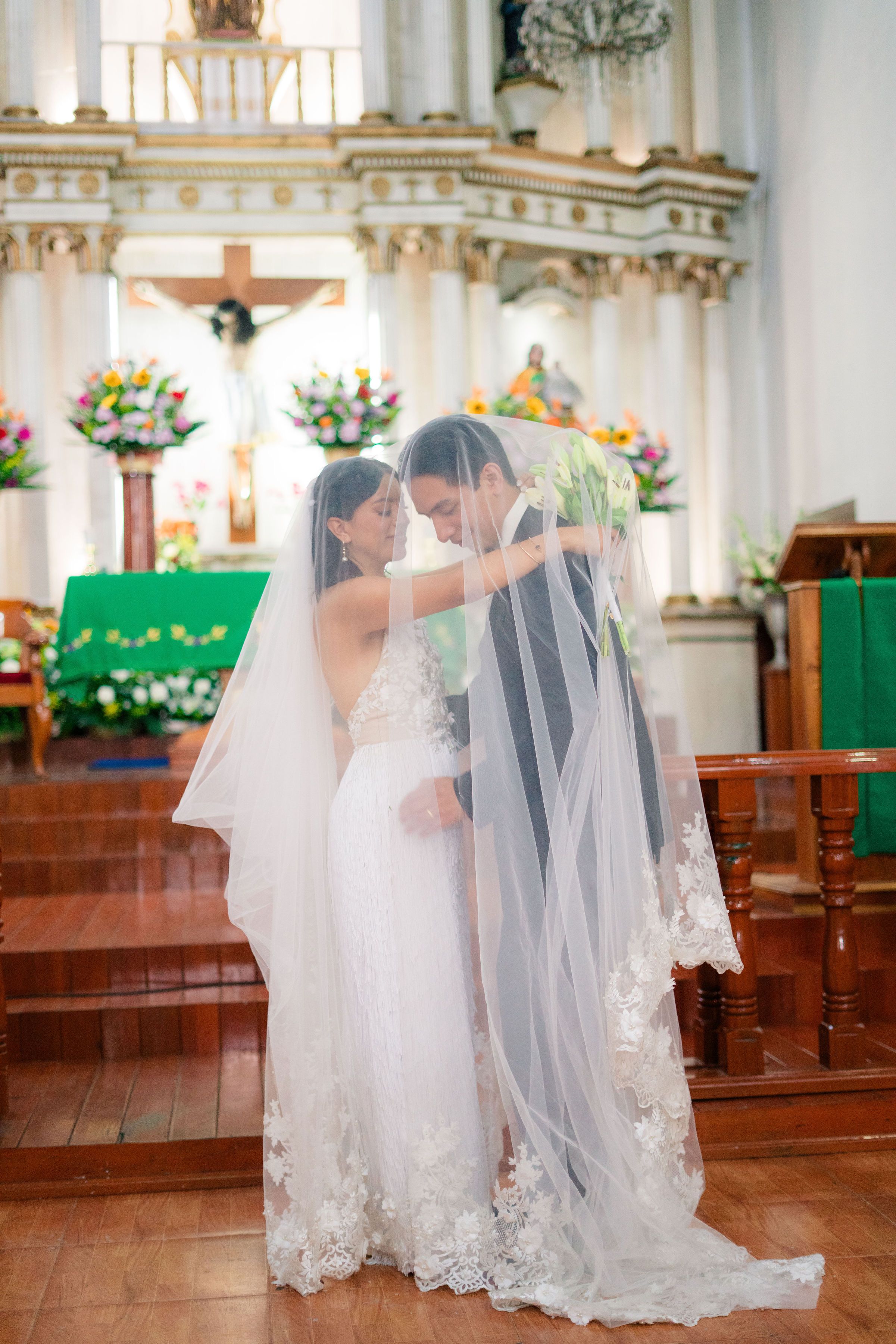 Romantic Church Wedding Ceremony Embrace · Free Stock Photo