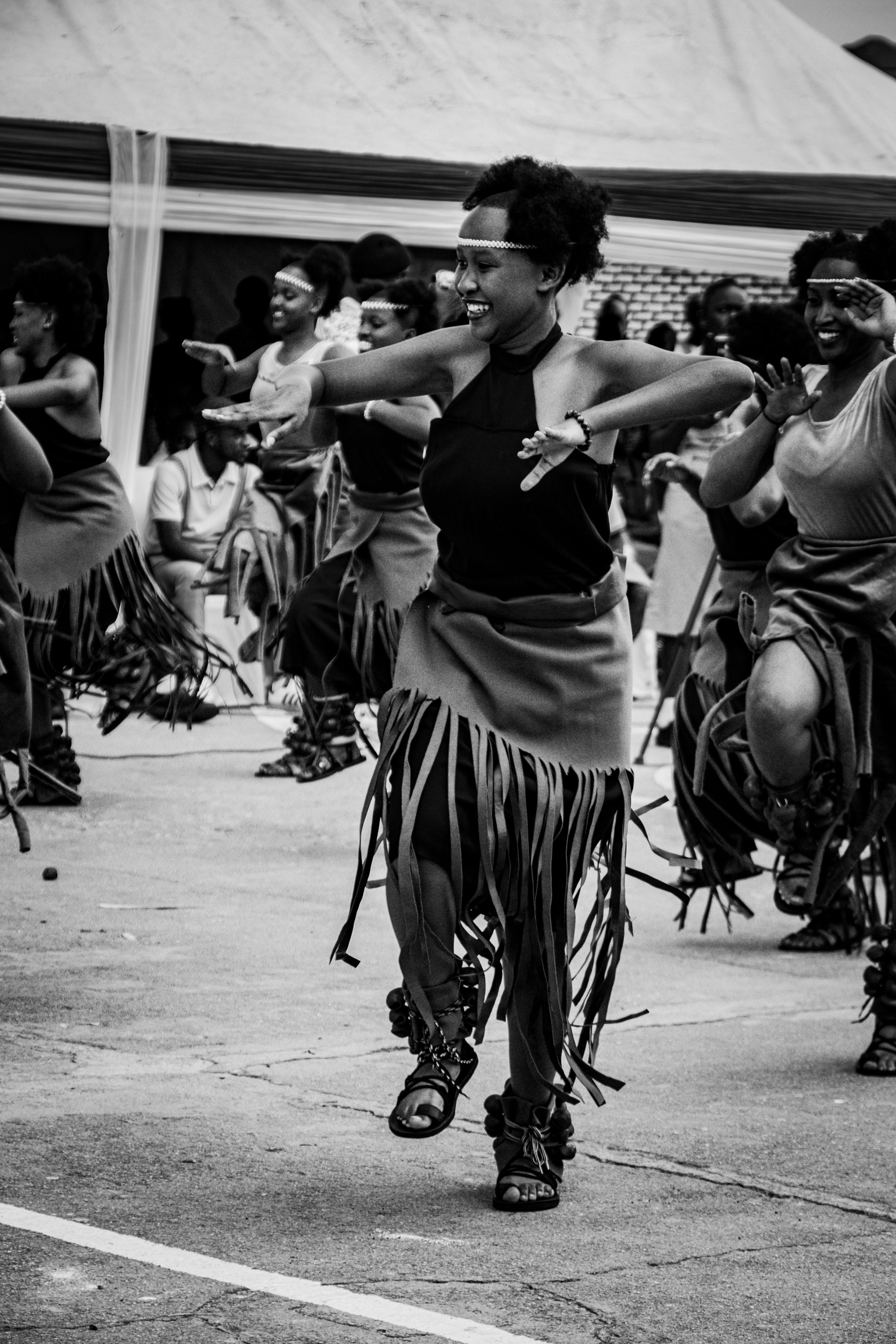Joyful African Dance Performance in Black and White · Free Stock Photo