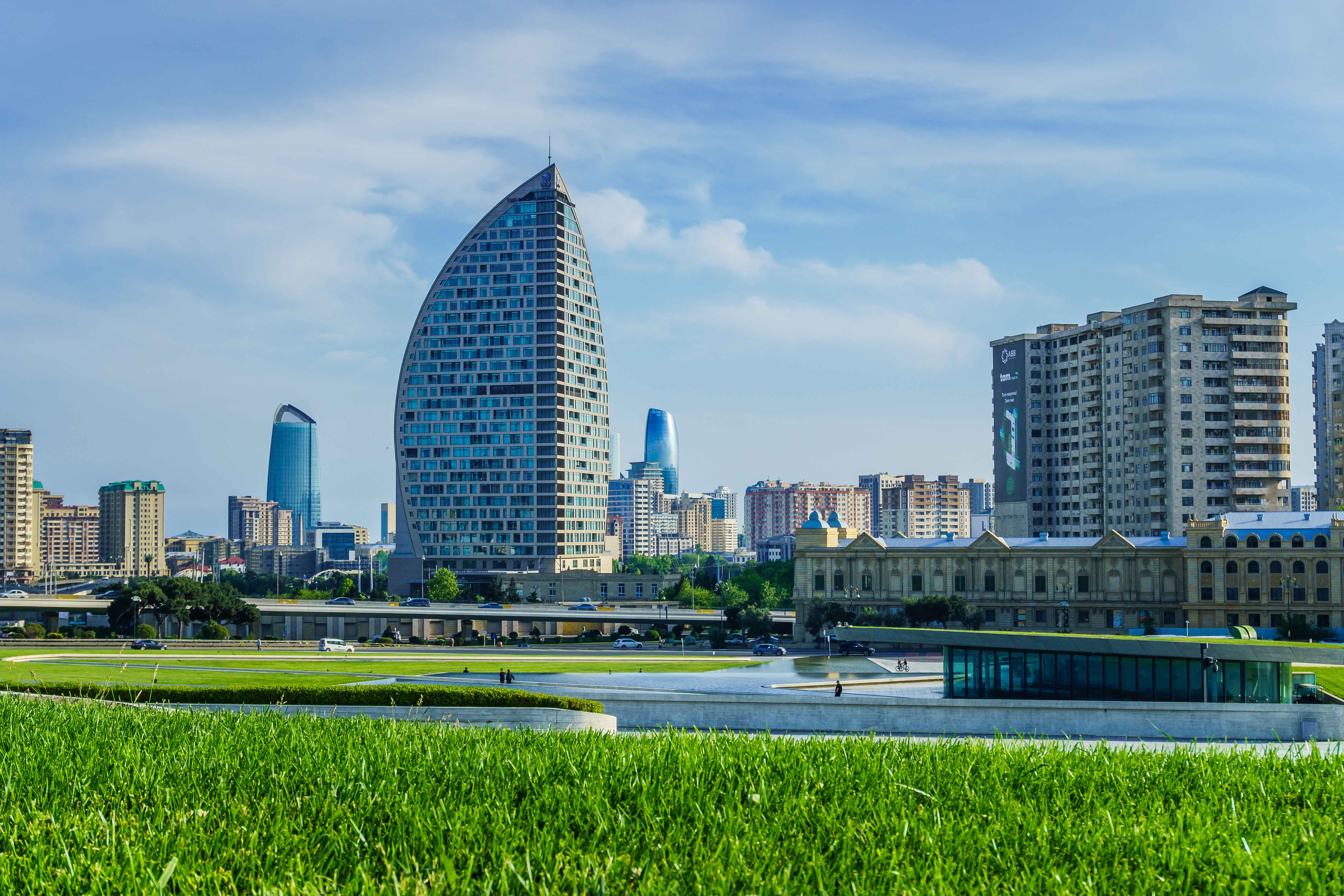 Baku Skyline Featuring Iconic Modern Architecture · Free Stock Photo