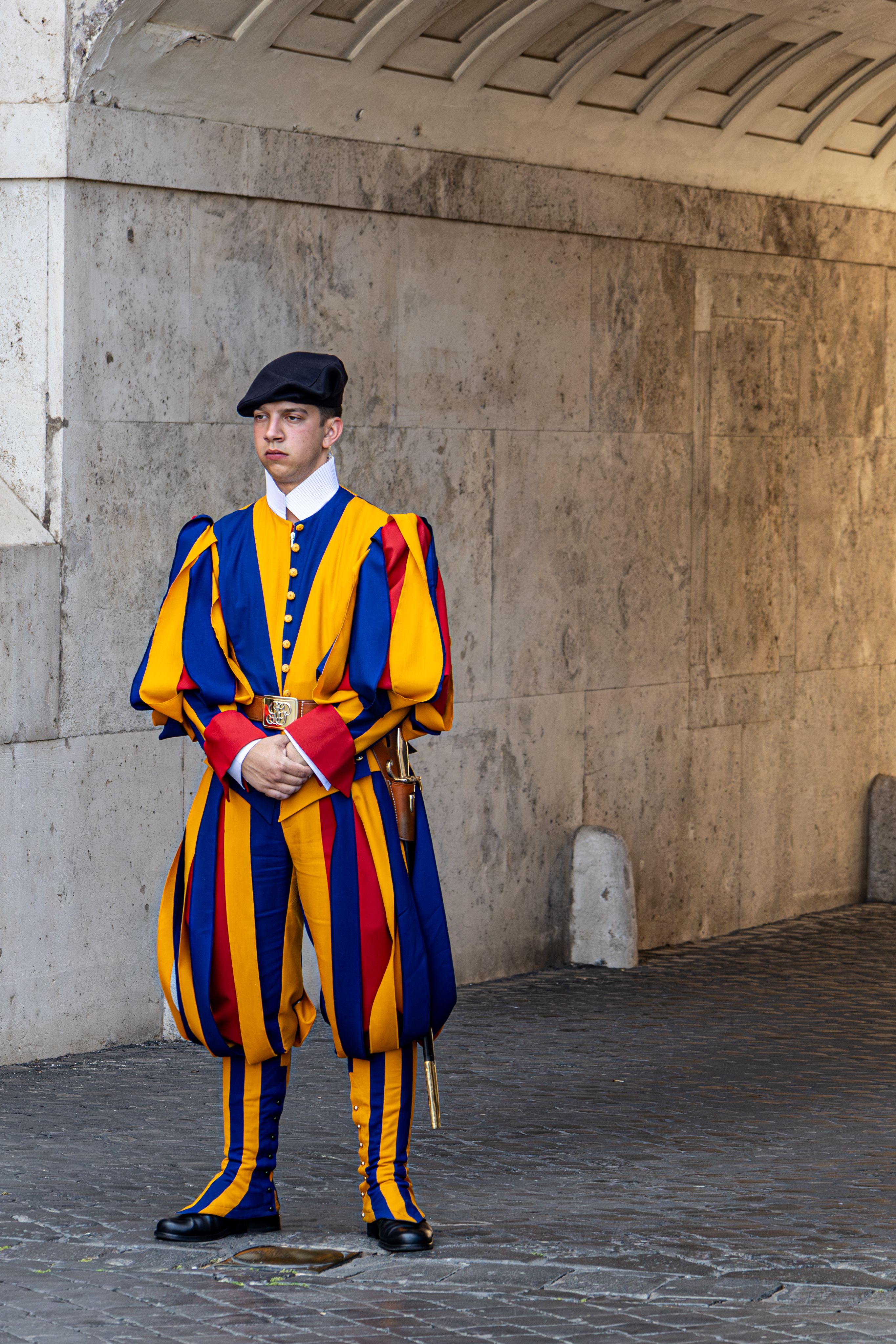 Swiss Guard in Traditional Uniform at Vatican · Free Stock Photo