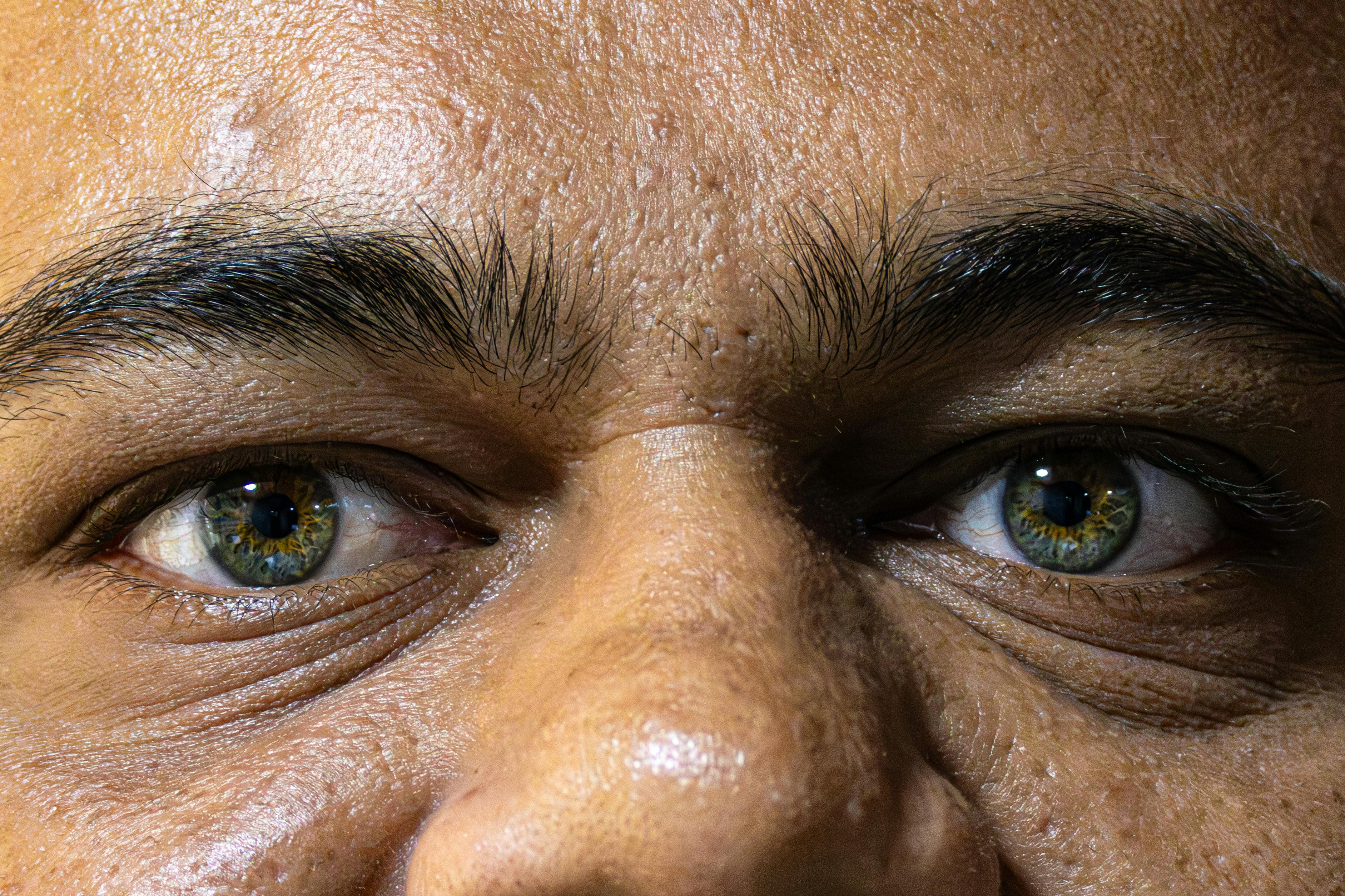 Close-up of Human Eyes with Brown Irises · Free Stock Photo