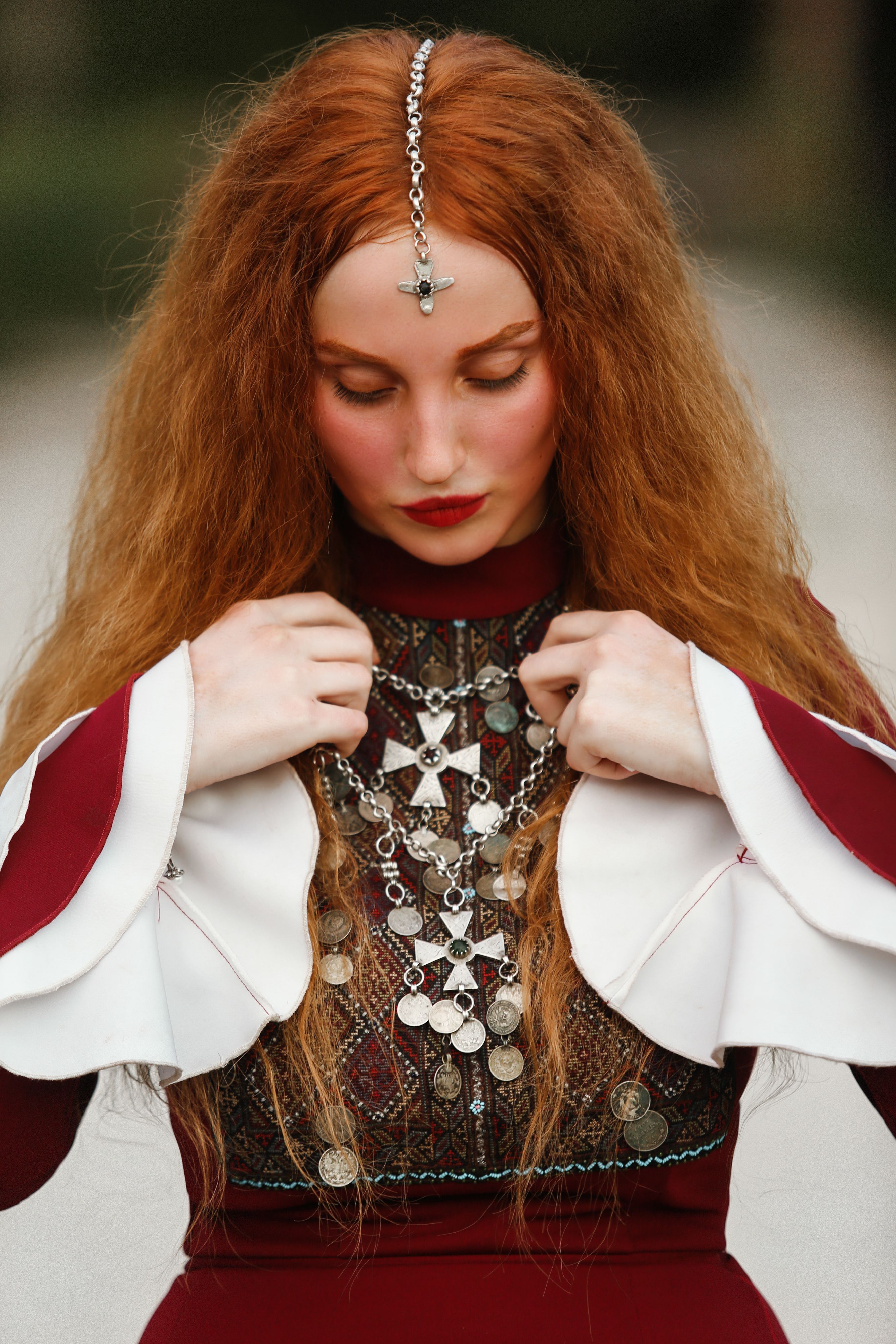 Elegant Portrait of Woman in Traditional Georgian Attire · Free Stock Photo