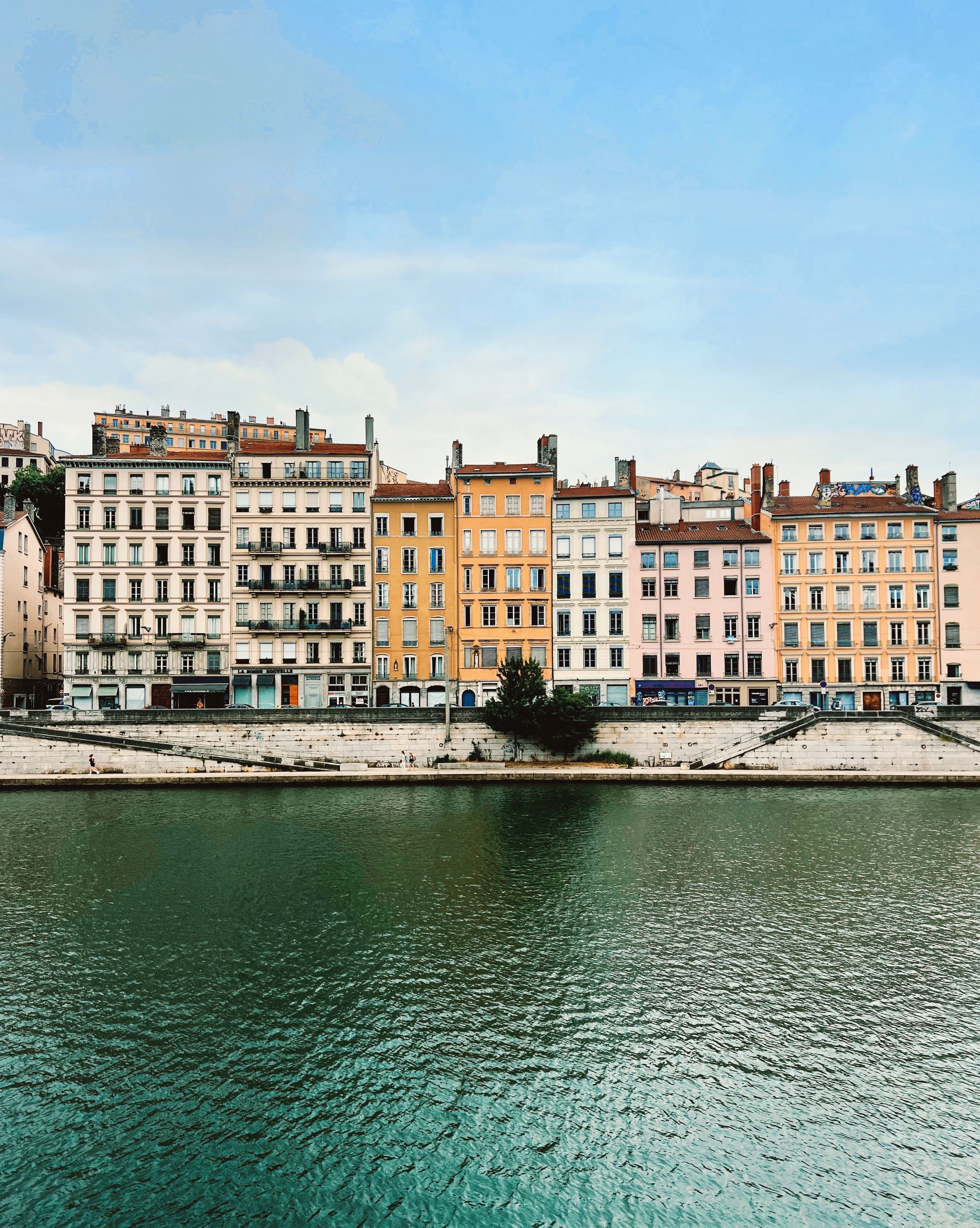 Colorful Riverside Buildings in Lyon, France · Free Stock Photo