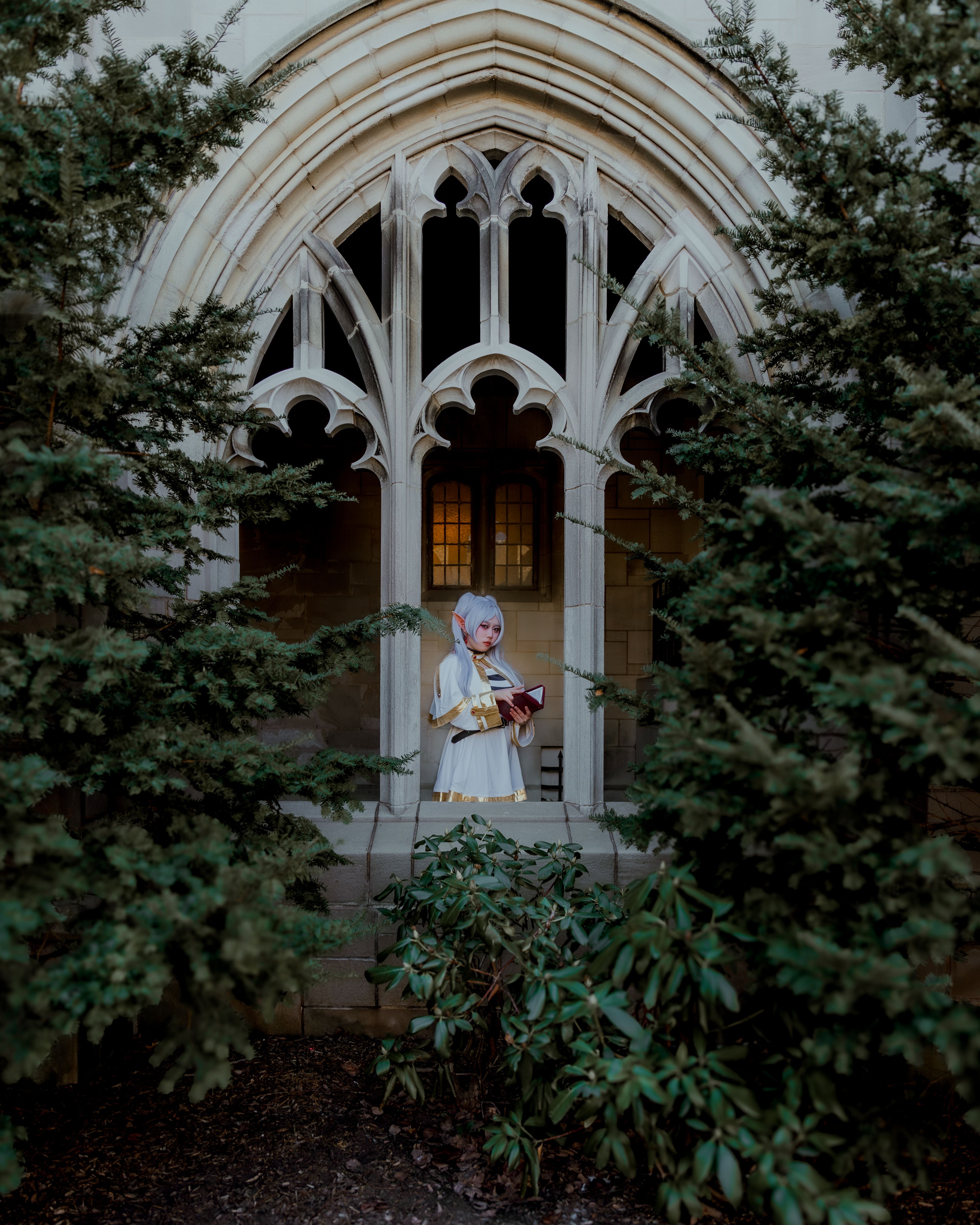 Gothic Architecture with Cosplayer in Costume · Free Stock Photo