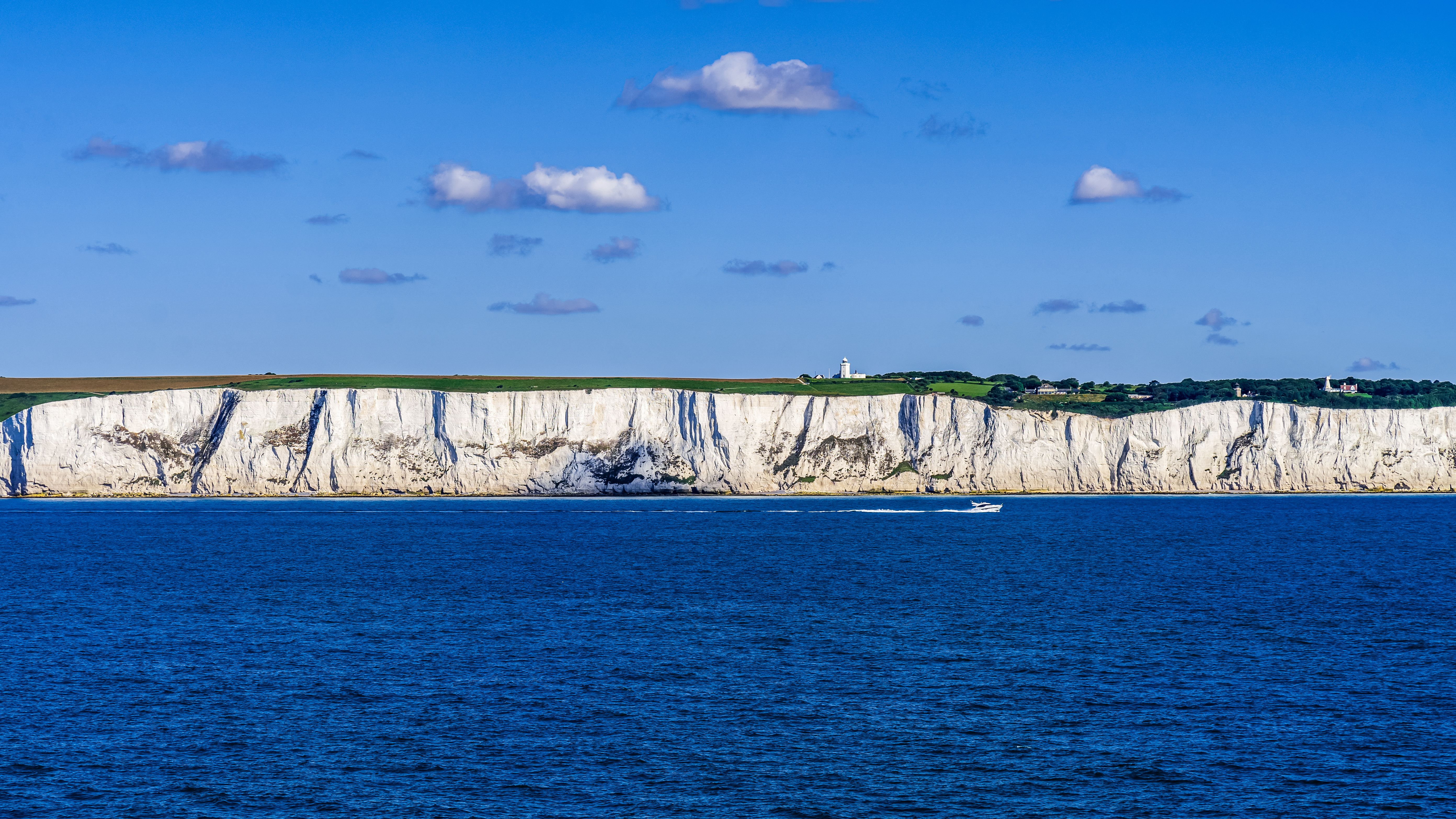 White Cliffs of Dover Against Blue Sea · Free Stock Photo