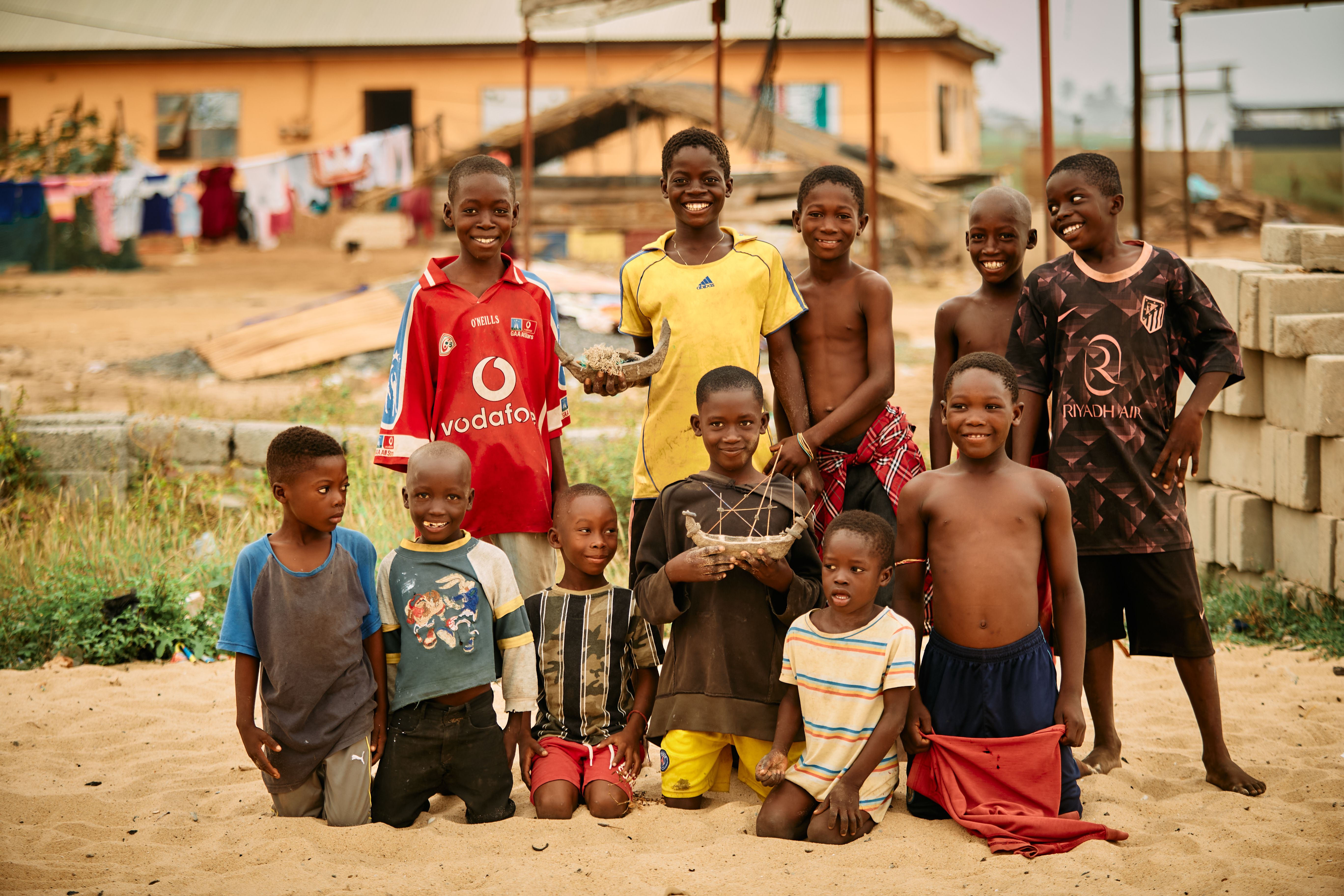 Joyful Group of Children in Ada Foah, Ghana · Free Stock Photo