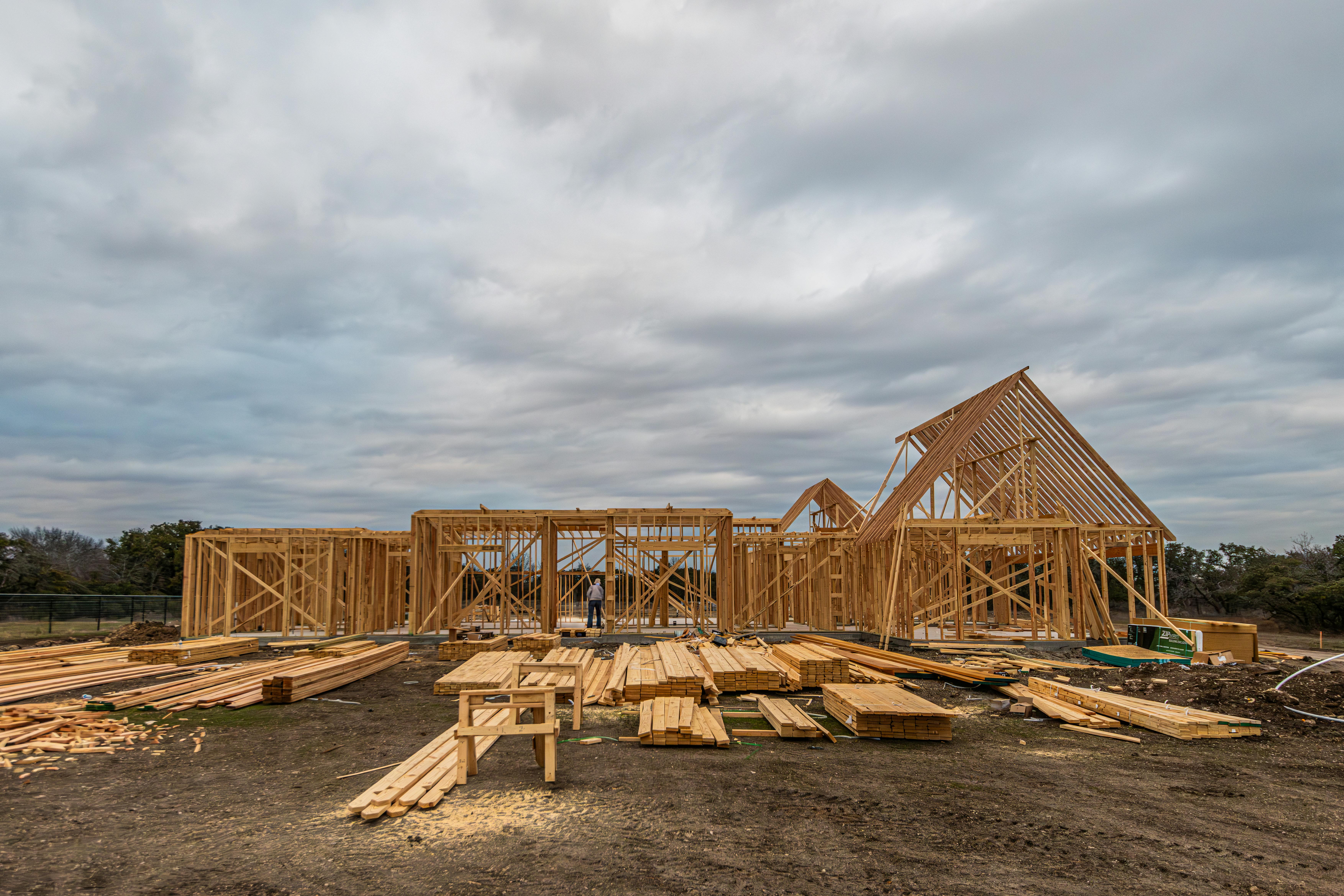 Wooden House Framing Under Construction in Texas · Free Stock Photo