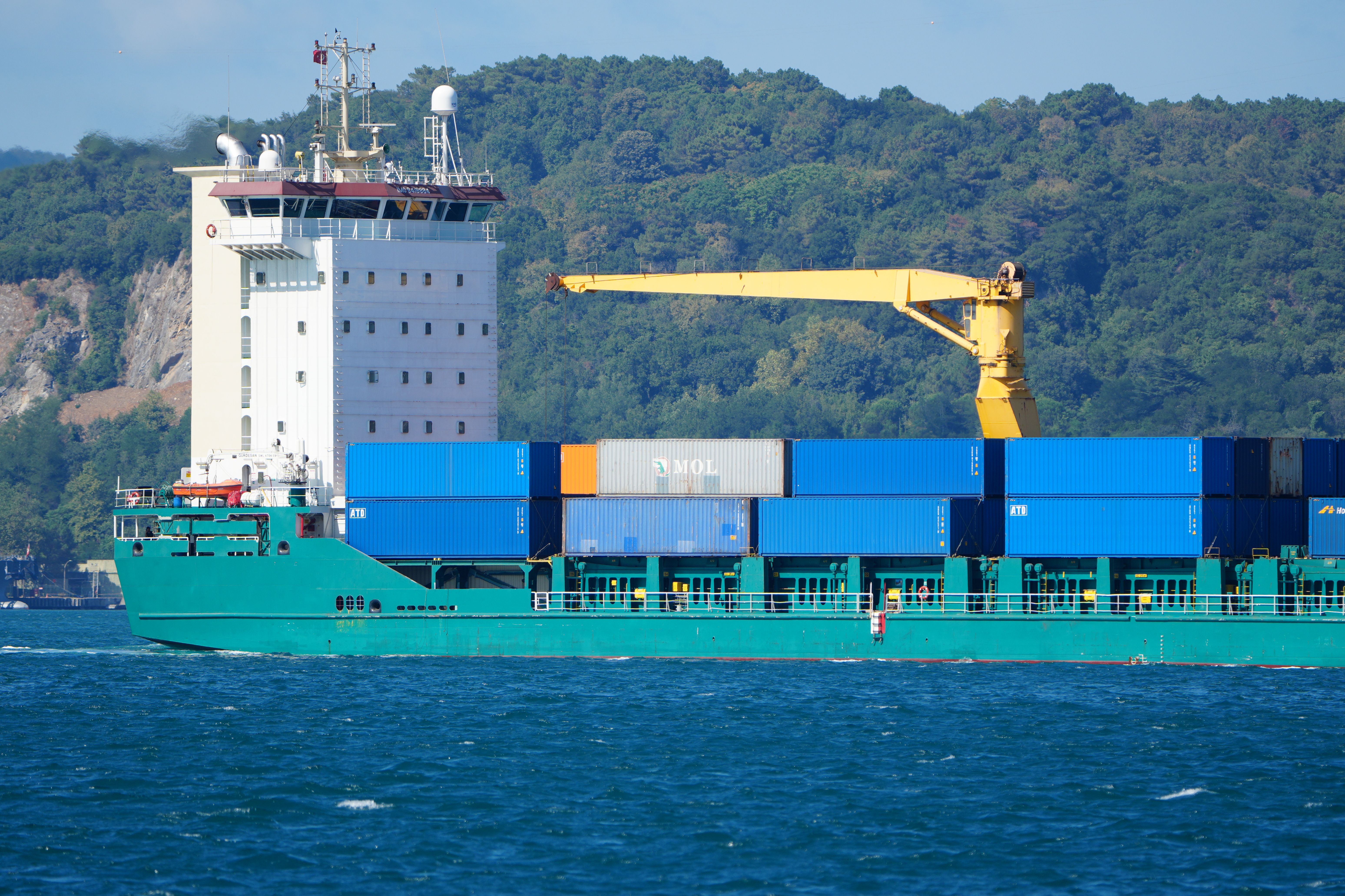 Container Ship in Istanbul Bosphorus Waters · Free Stock Photo