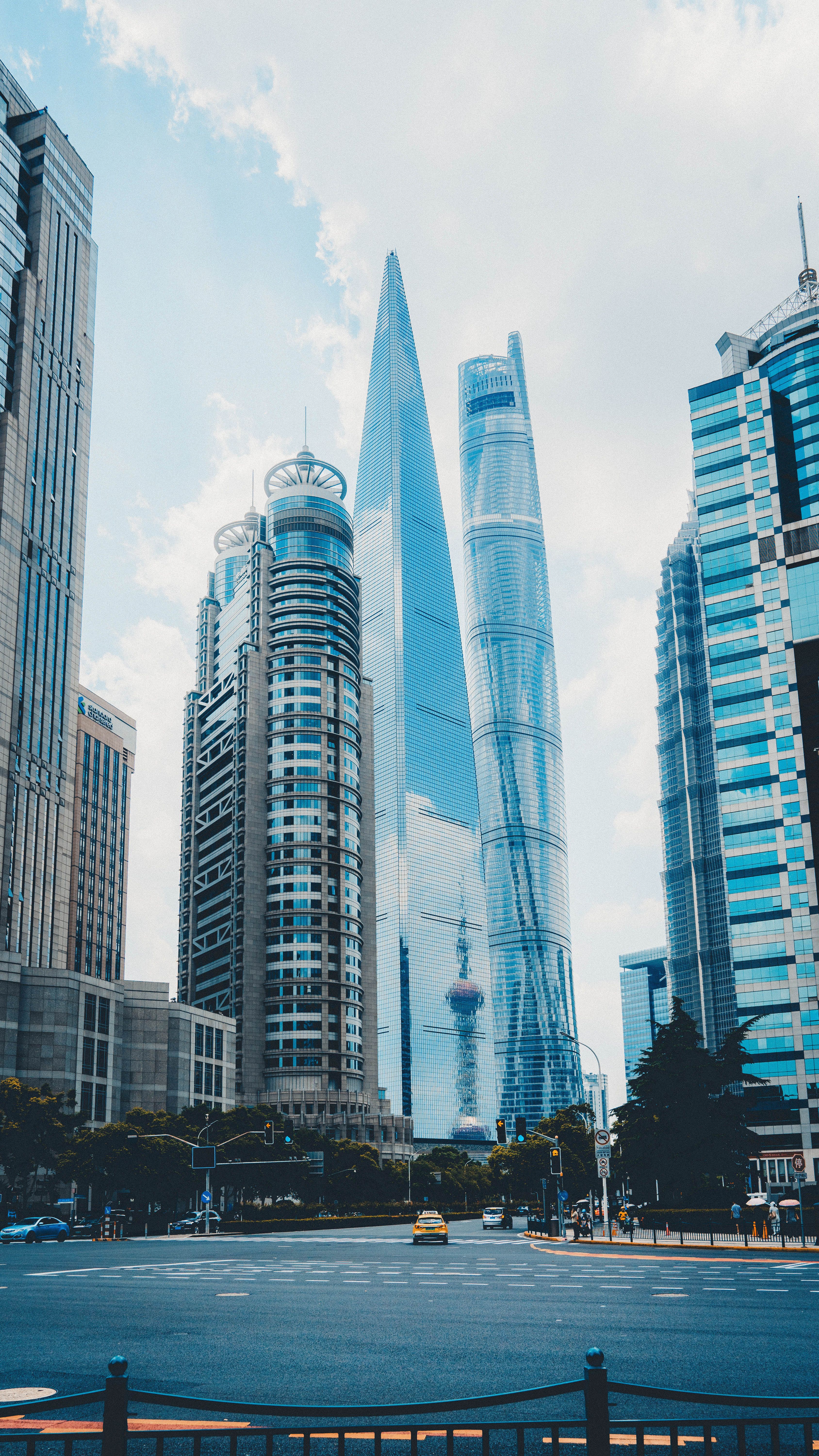 Shanghai Skyscrapers Against Blue Sky · Free Stock Photo
