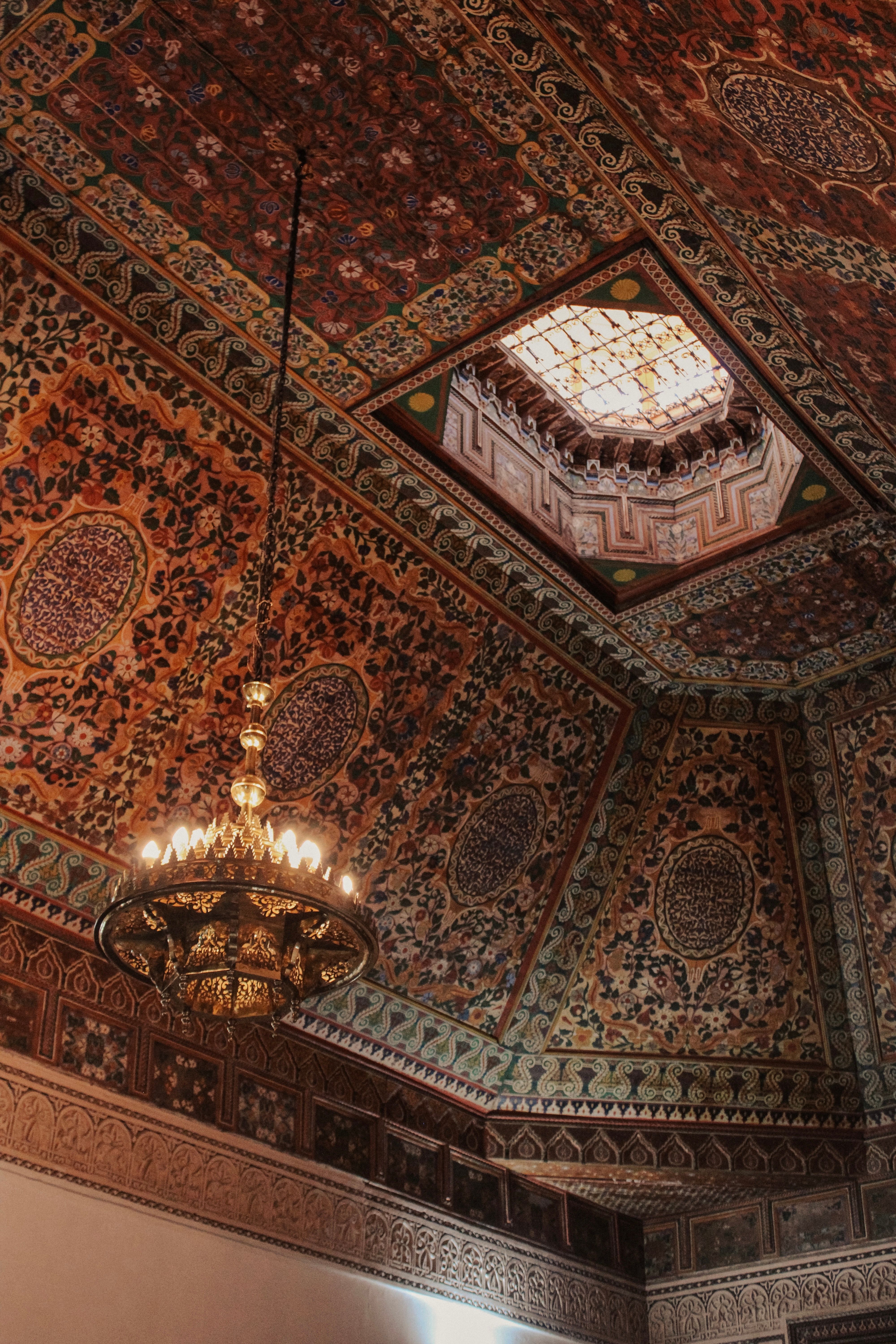 Ornate Ceiling Design in Marrakesh Palace · Free Stock Photo