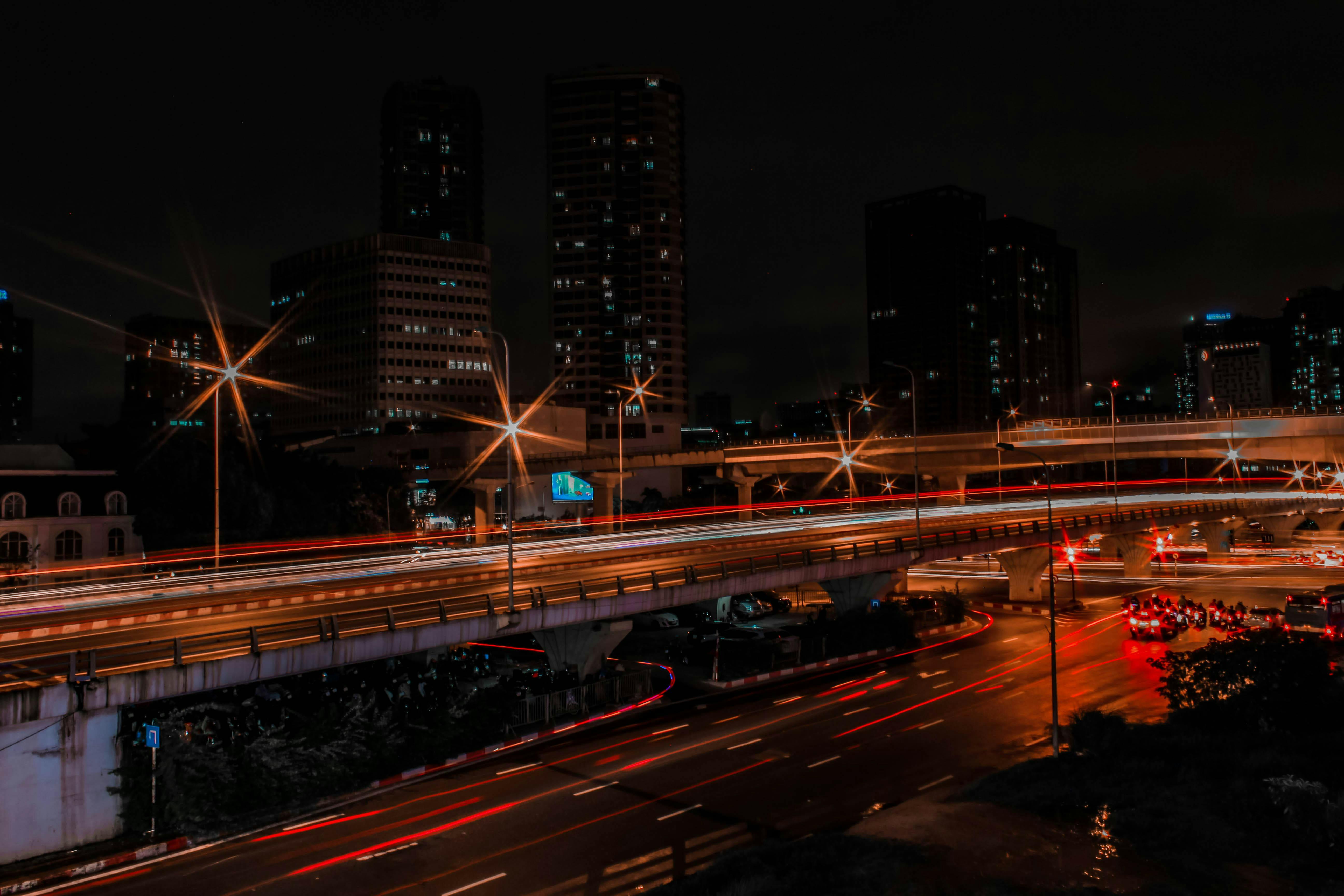 Timelapse Photography of Vehicles at Night · Free Stock Photo