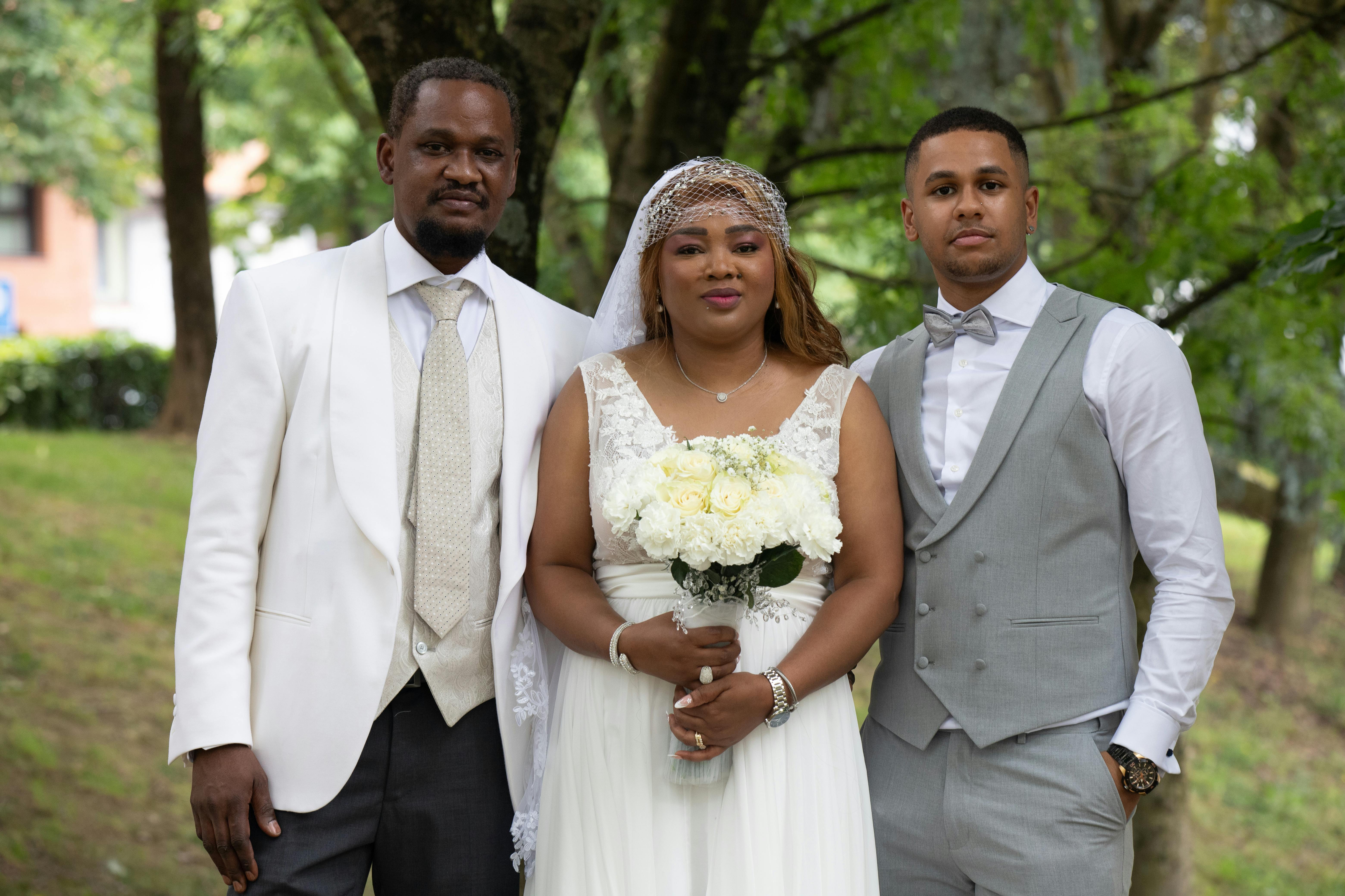Elegant Outdoor Wedding Portrait in a Park · Free Stock Photo