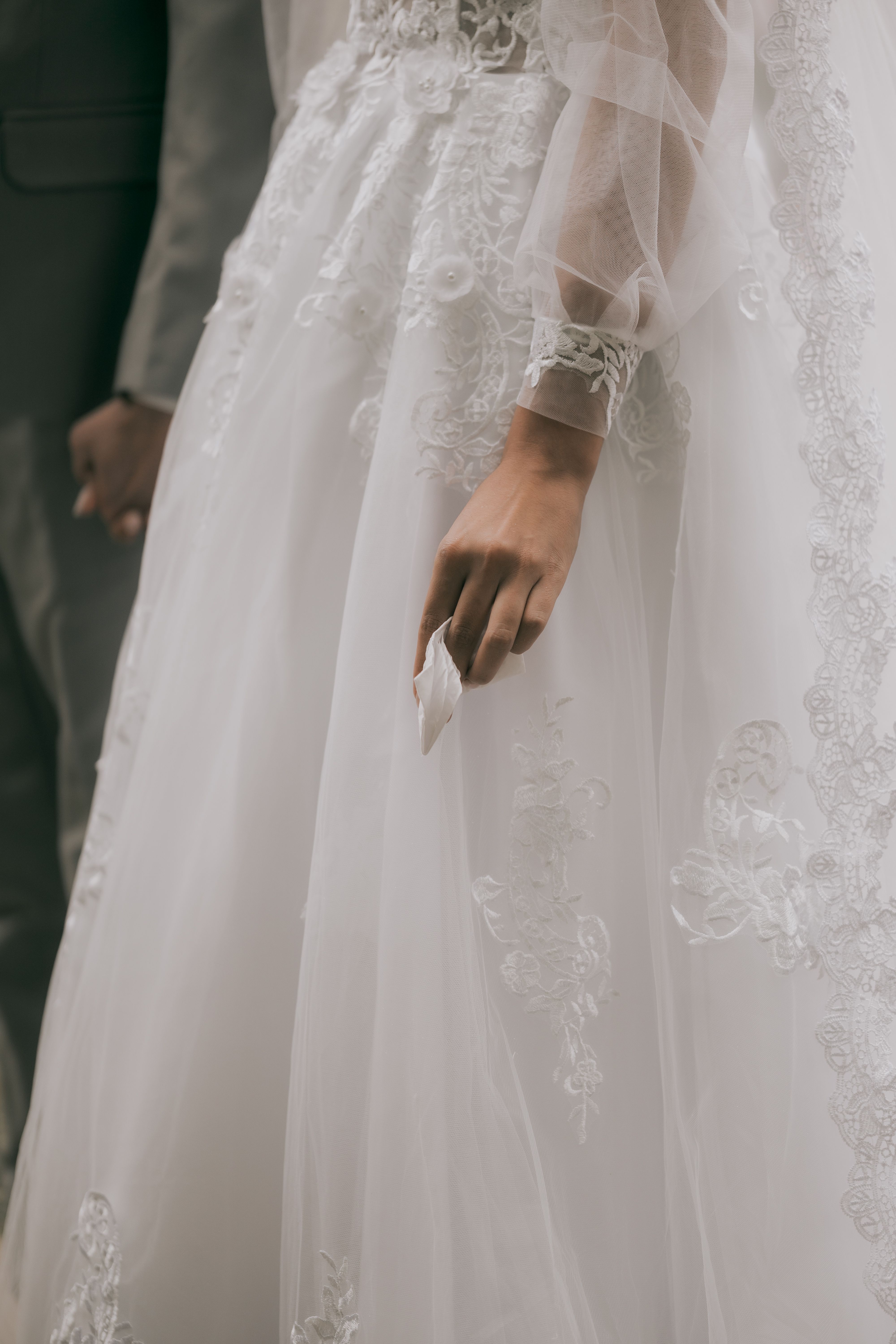 Elegant Bridal Gown with Intricate Lace Details · Free Stock Photo