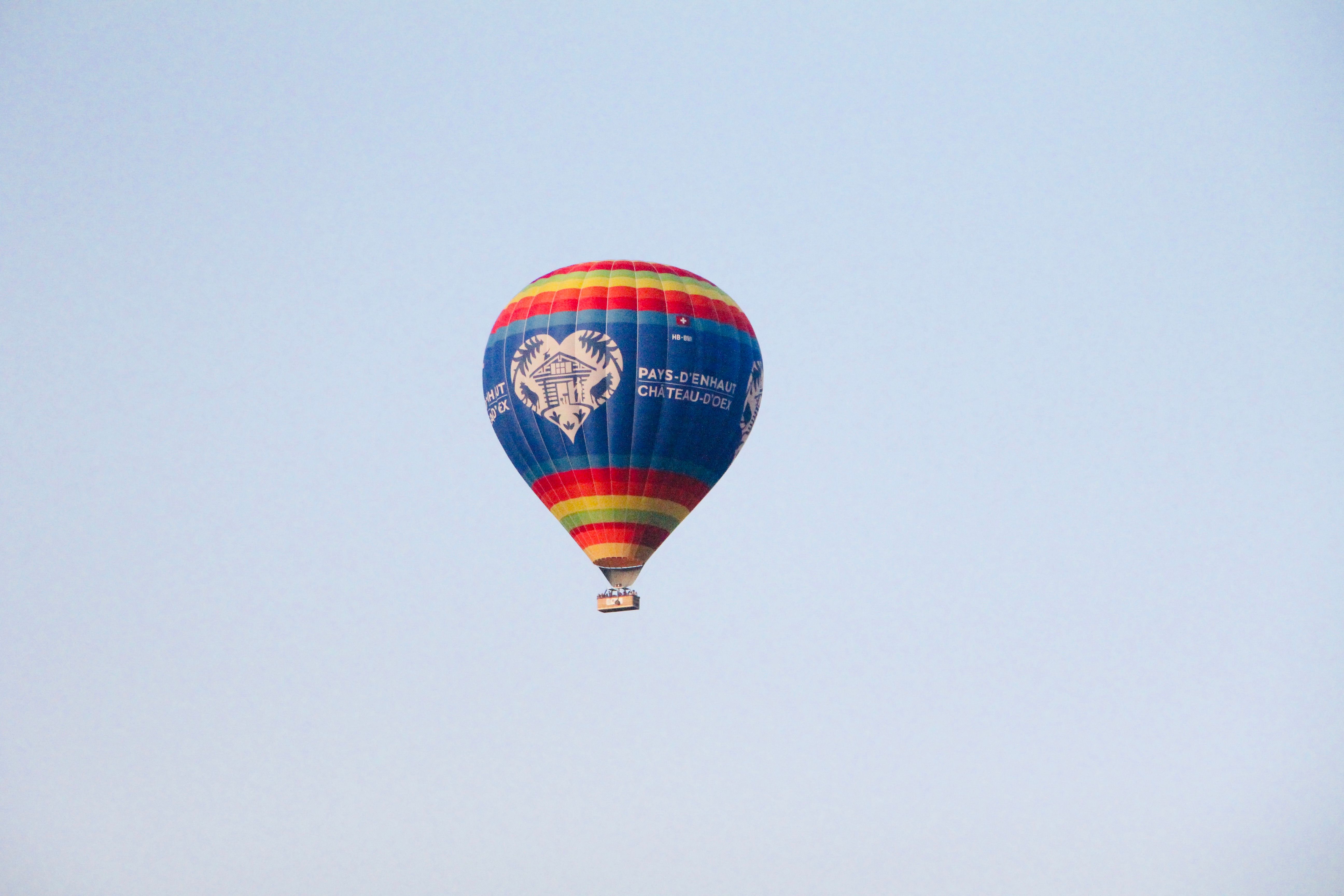 Colorful Hot Air Balloon in Clear Sky · Free Stock Photo